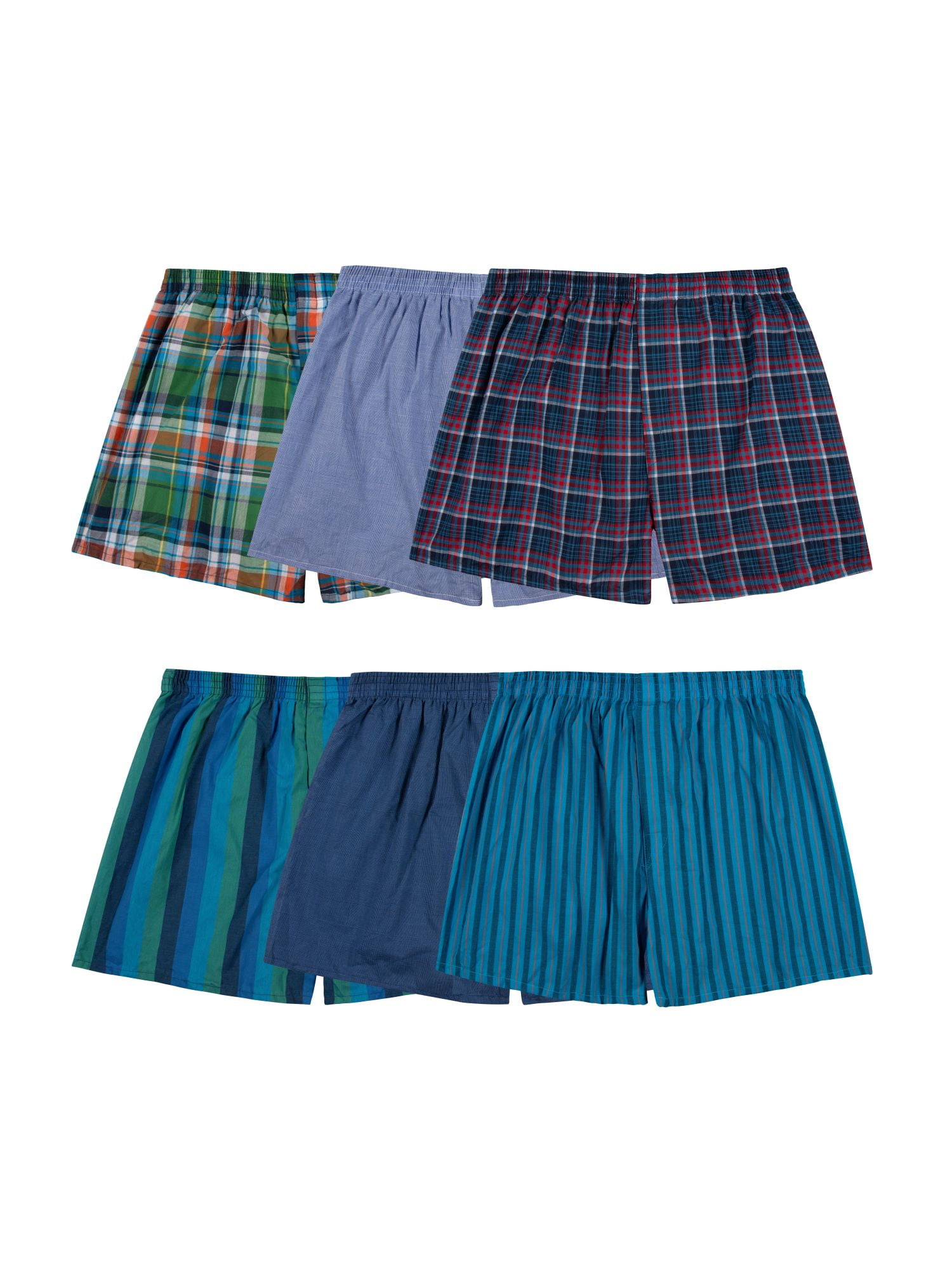 Fruit of the Loom Men's 6-Pack Woven & Knit Boxers – Relaxed Fit, Soft ...