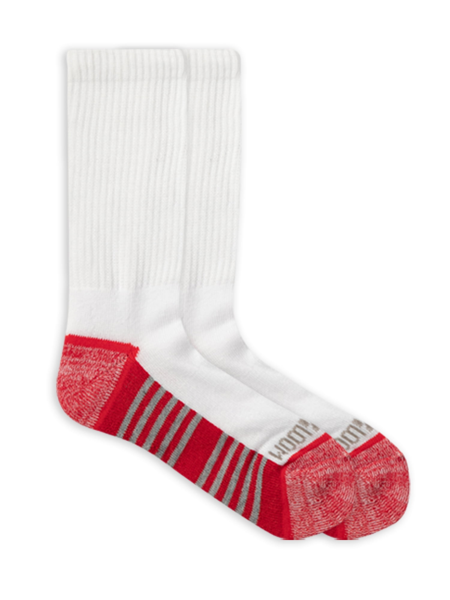 Fruit of the Loom Sport Crew Socks for Boys, White, Sizes 9-2.5 (20 ...