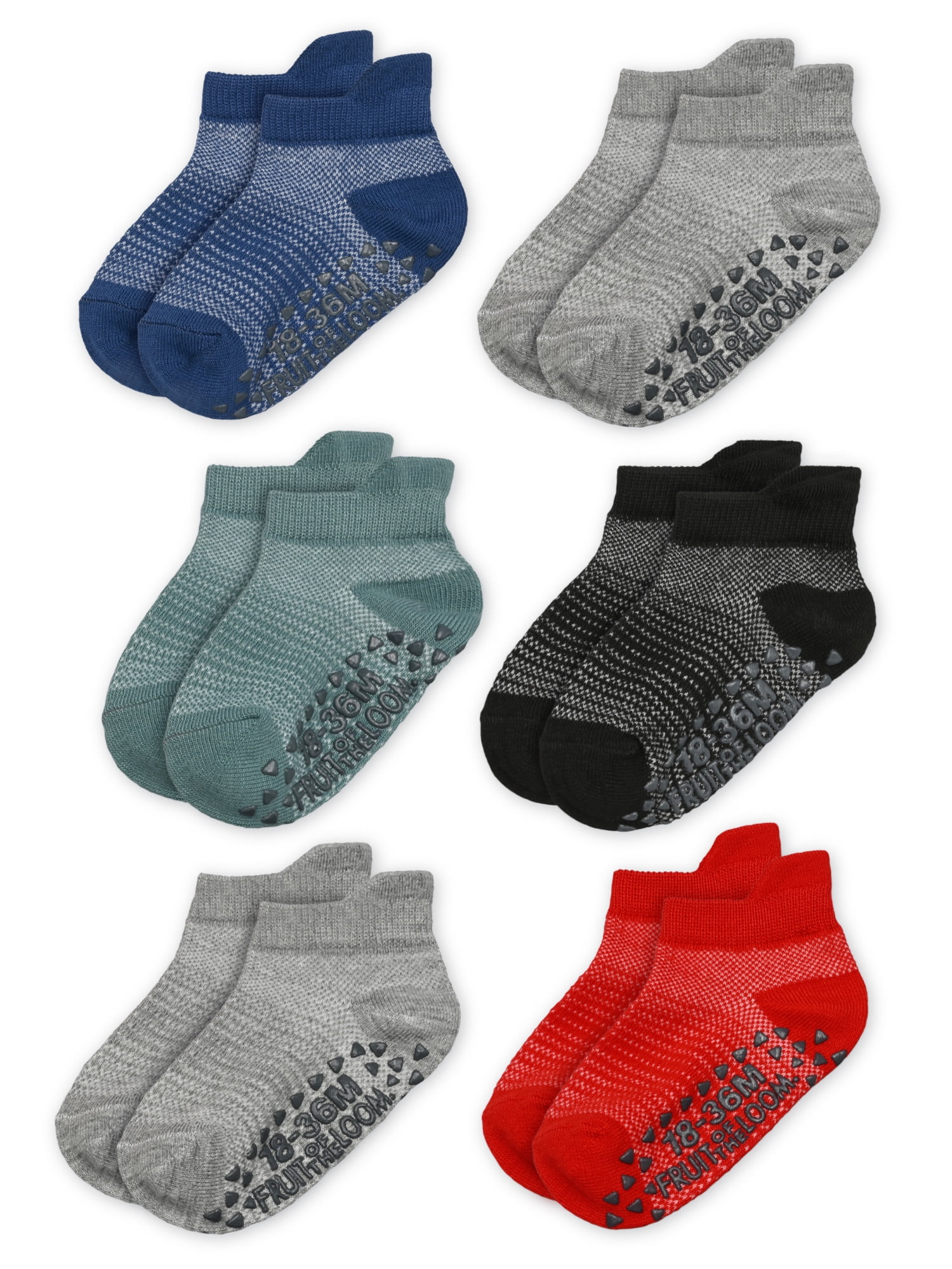 Fruit of the Loom Toddler Low-Cut Socks, 6-Pack, Size 6M-5T - Walmart.com