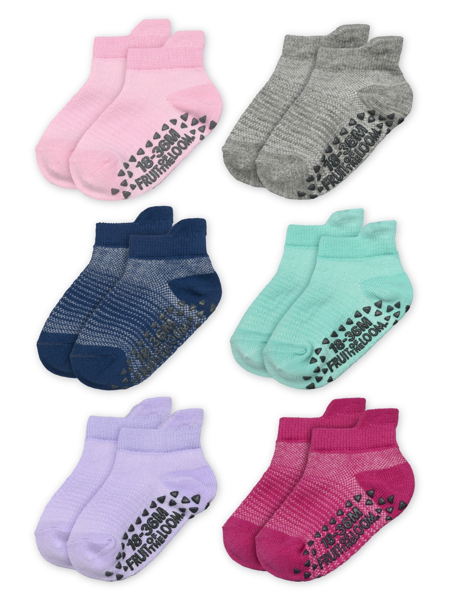 Fruit of the Loom Toddler Low-Cut Socks, 6-Pack, Size 6M-5T - Walmart.com