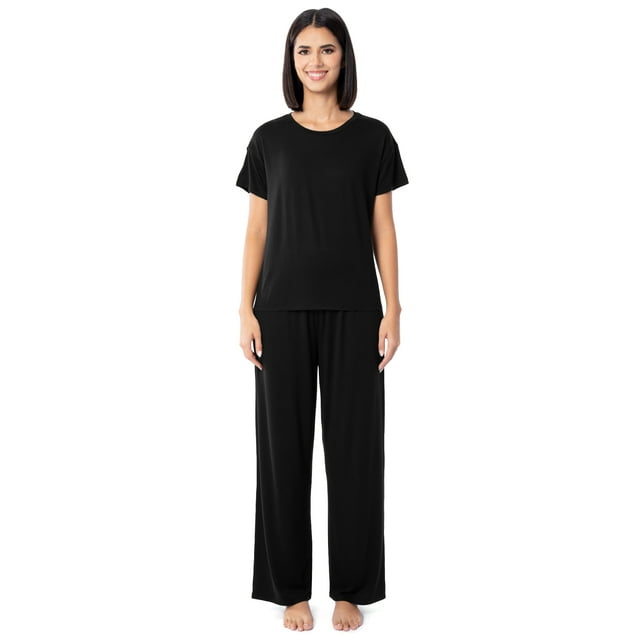 Fruit of the Loom Women's 360 Stretch Drop Shoulder Tee and Wide Leg ...