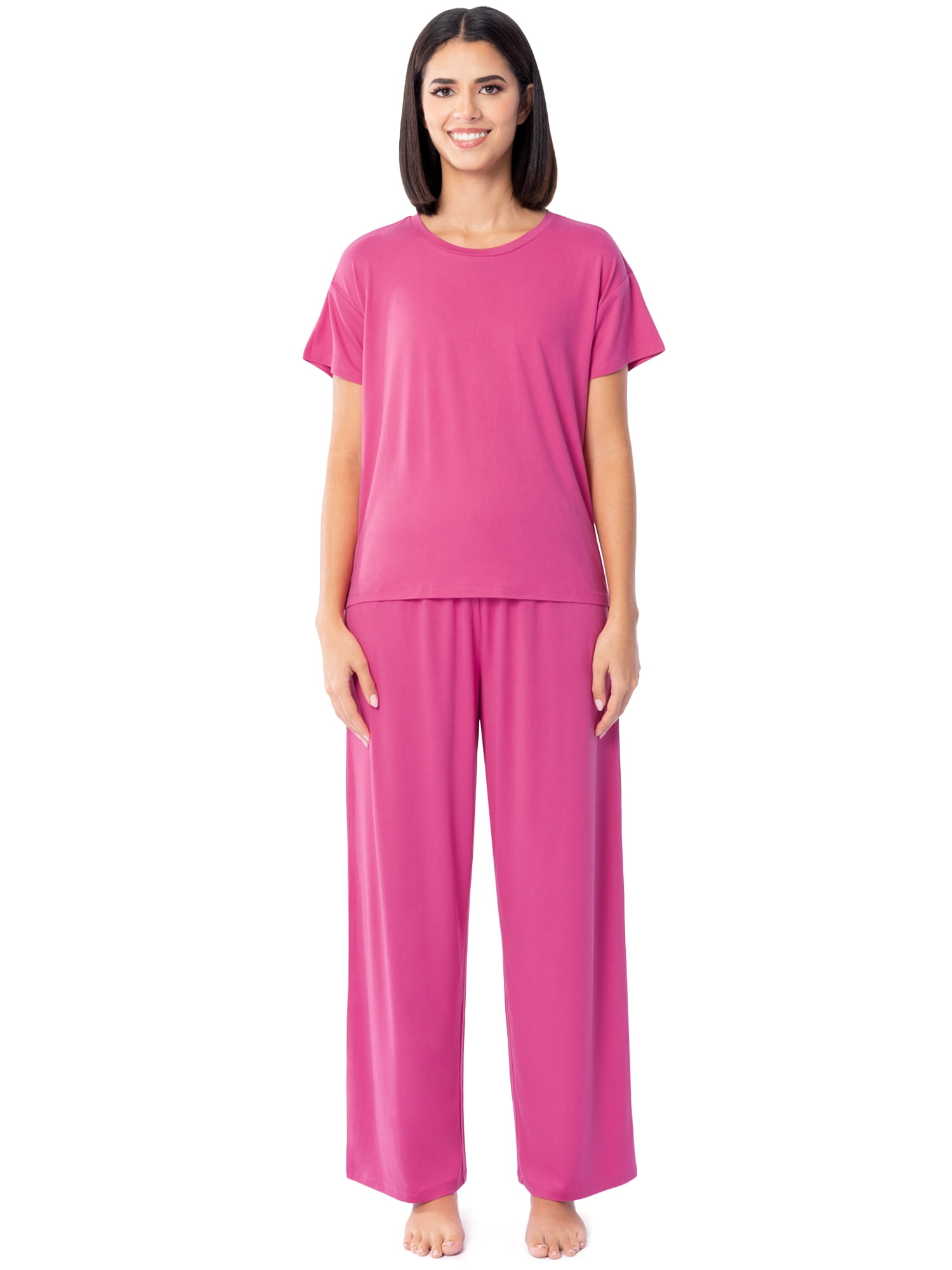 Fruit of the Loom Women's 360 Stretch Drop Shoulder Tee and Wide Leg ...