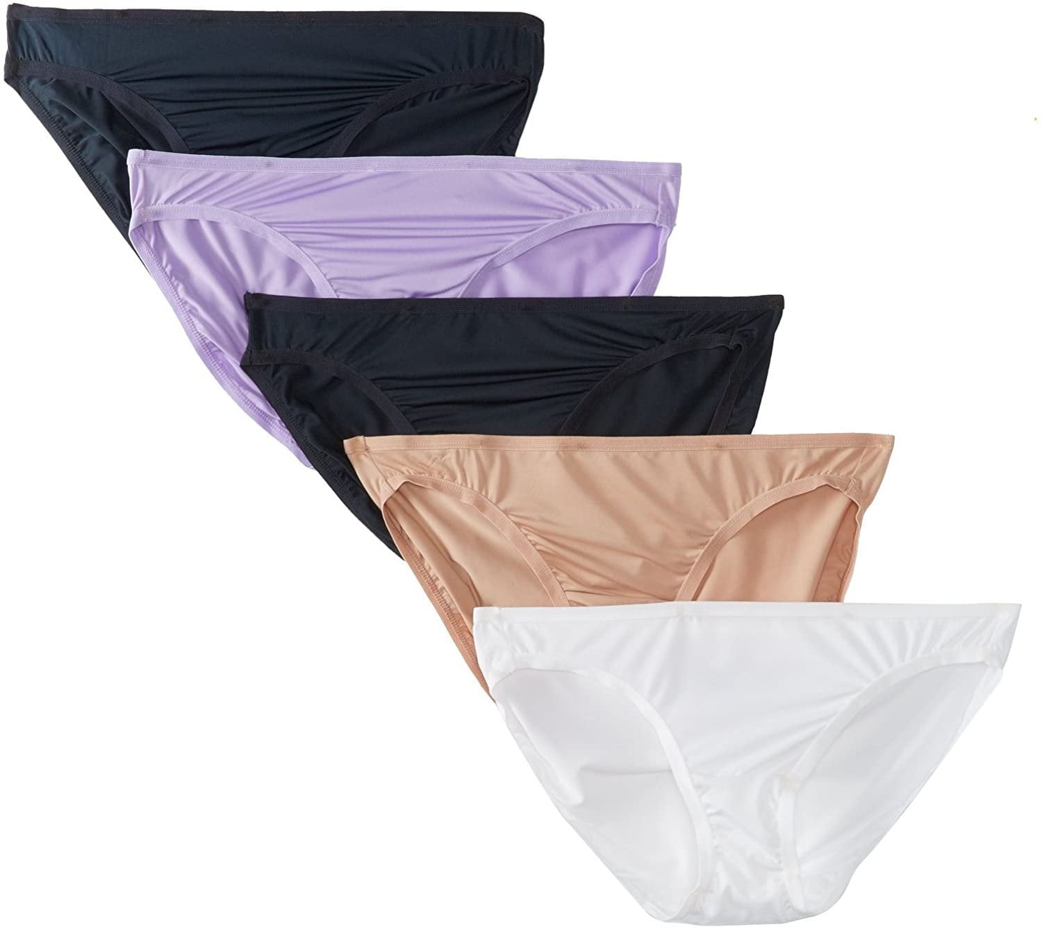 Fruit of the Loom Women's Soft Cotton Stretch 5 Pack Microfiber Bikini ...