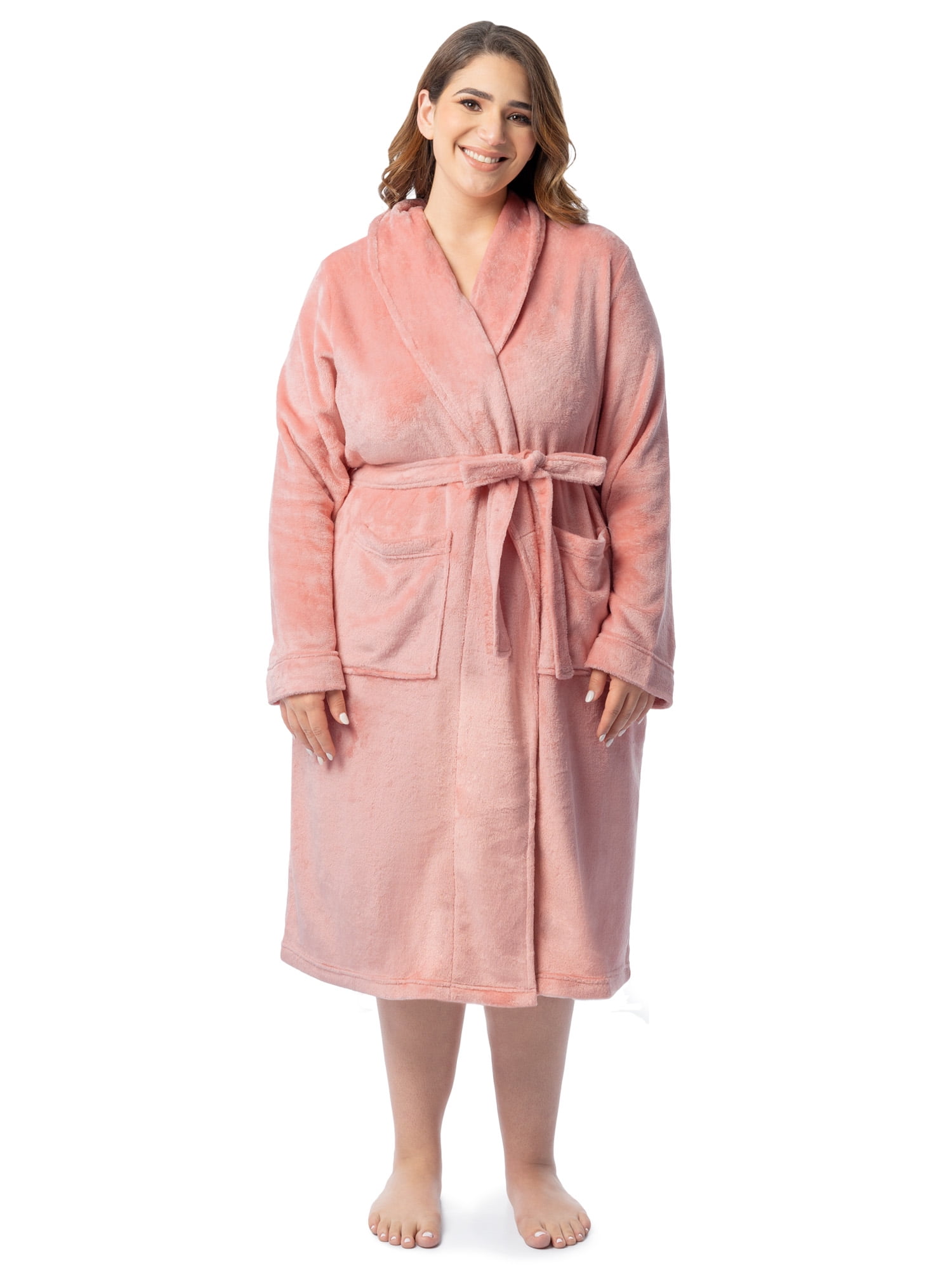 Fruit of the Loom women's Fleece Robe Plush Lightweight - Walmart.com