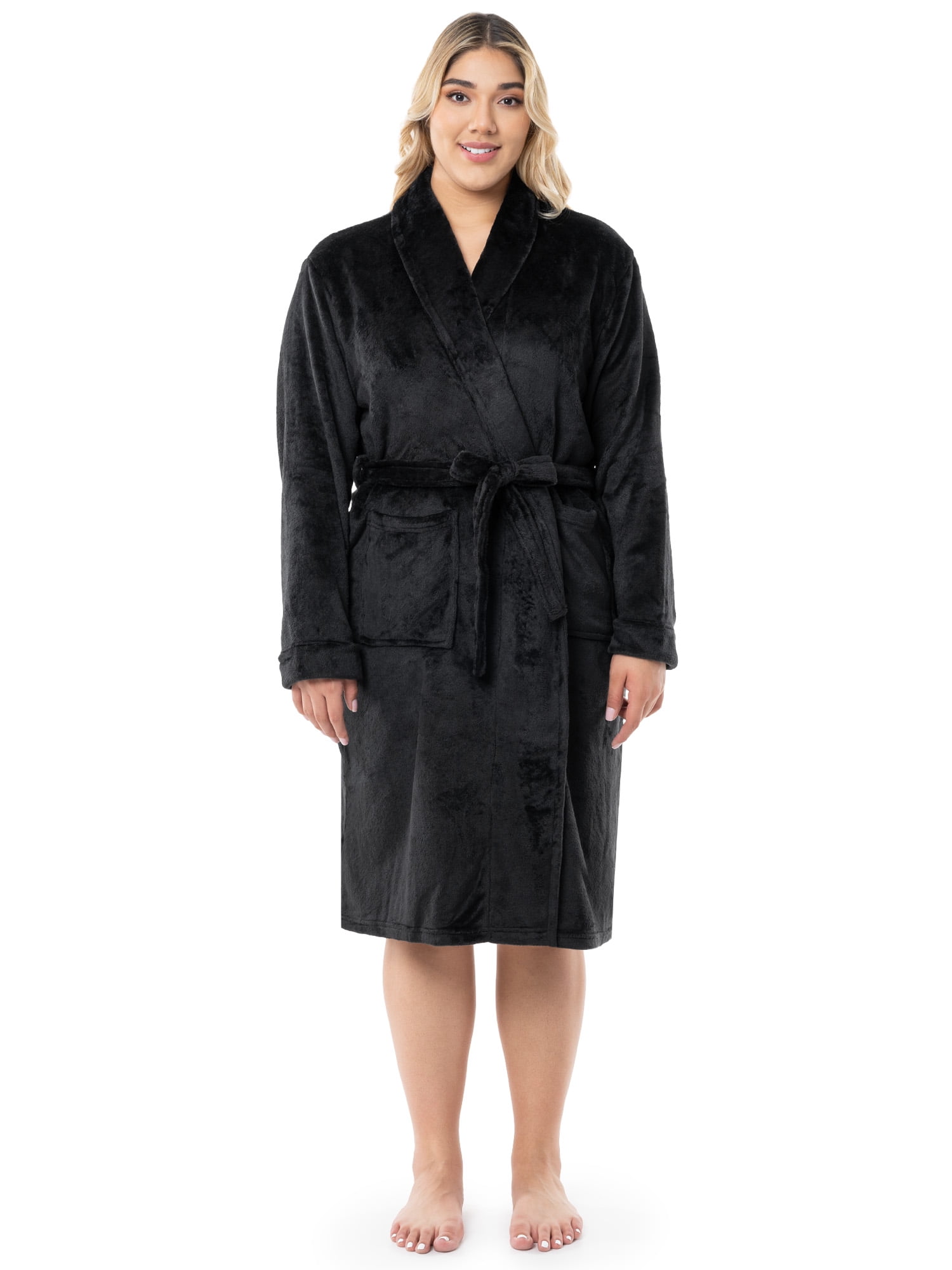 Fruit of the Loom Women's Lightweight Plush Fleece Robe, Sizes XS/S-4X ...