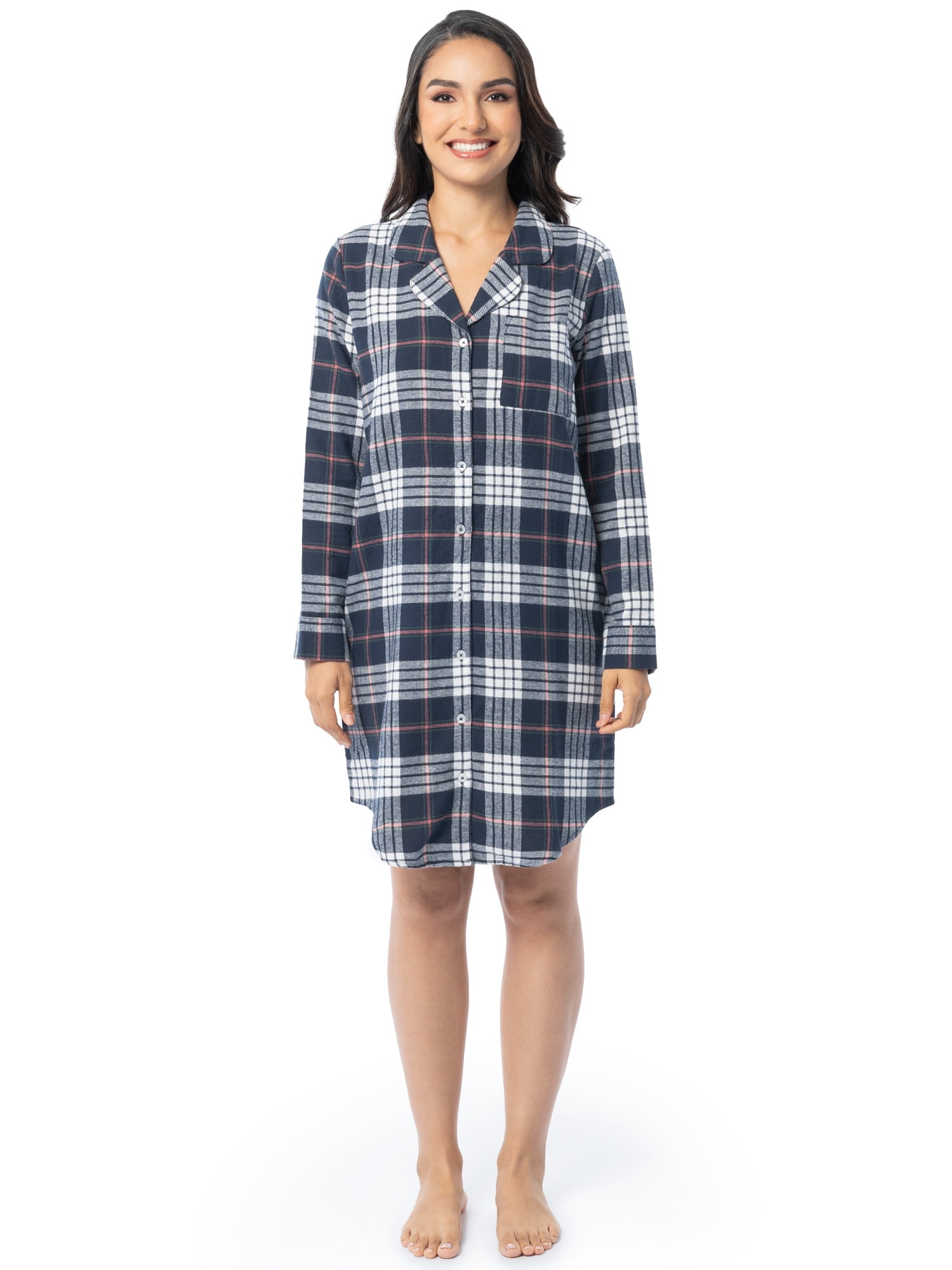Fruit of the Loom women's Flannel Sleepshirt - Nightshirt - Walmart.com