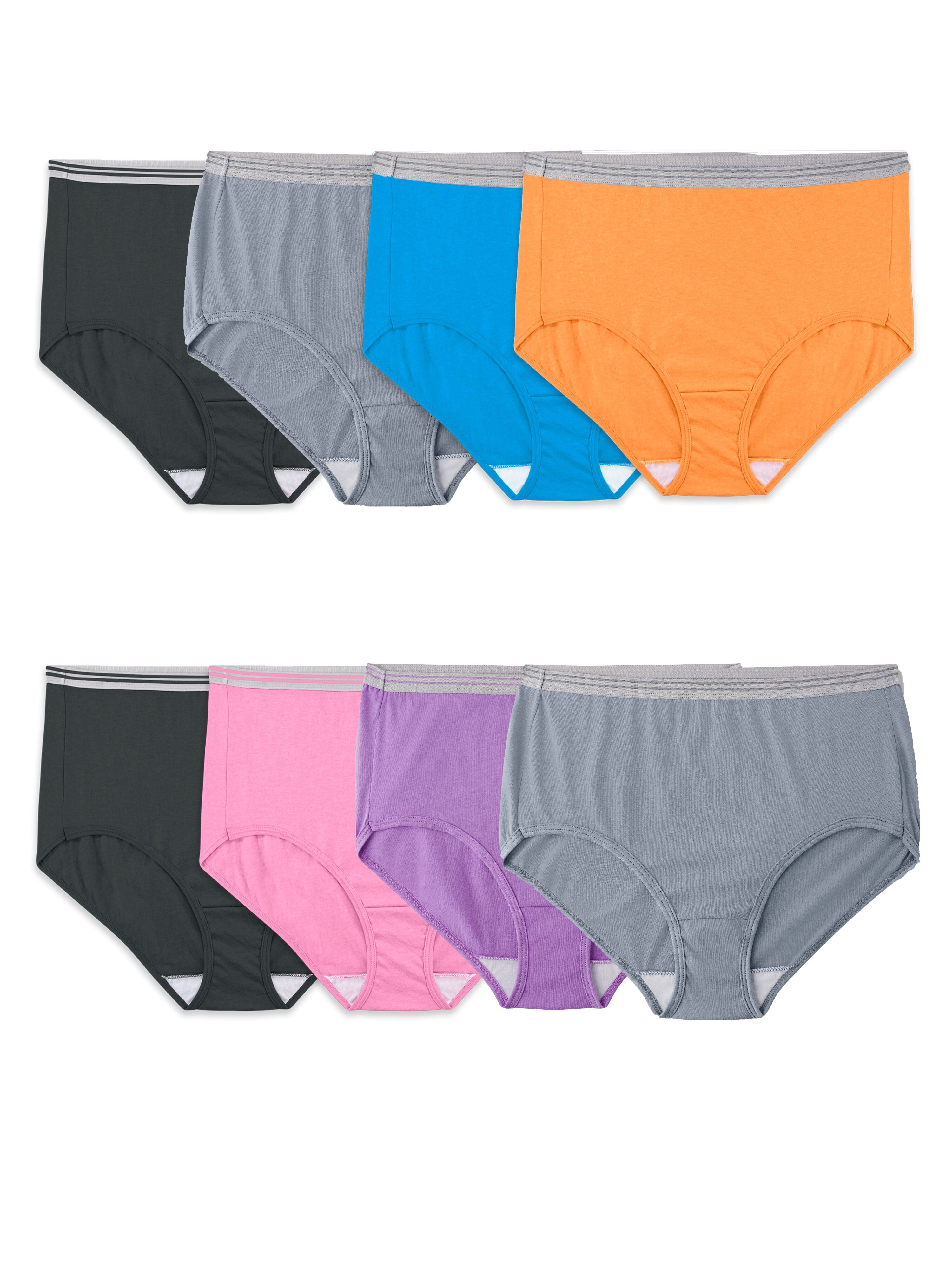Fruit of the Loom Women's Cotton Brief Underwear, 6+2 Bonus Pack ...