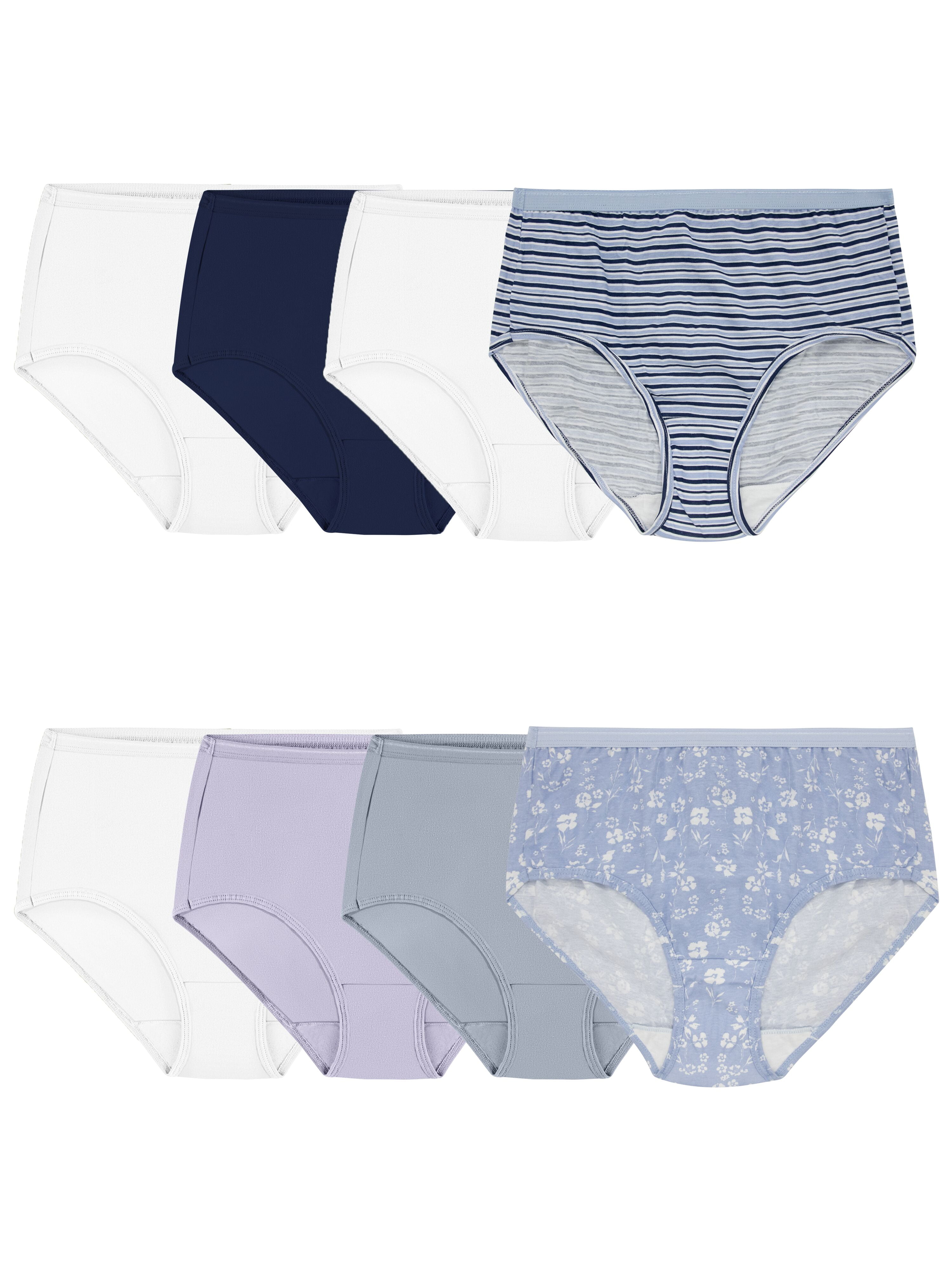 Fruit of the Loom Women's Cotton Brief Underwear, 6+2 Bonus Pack ...