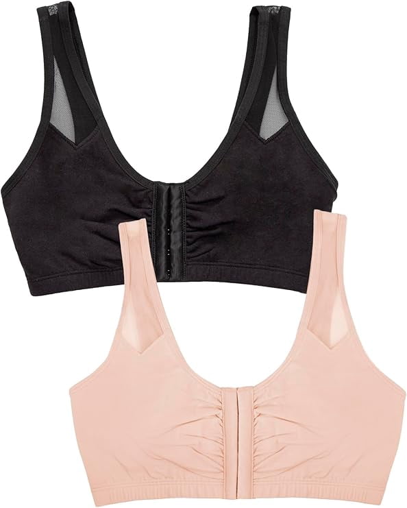 Fruit of the Loom Women's Comfort Front Close Sport Bra with Mesh ...