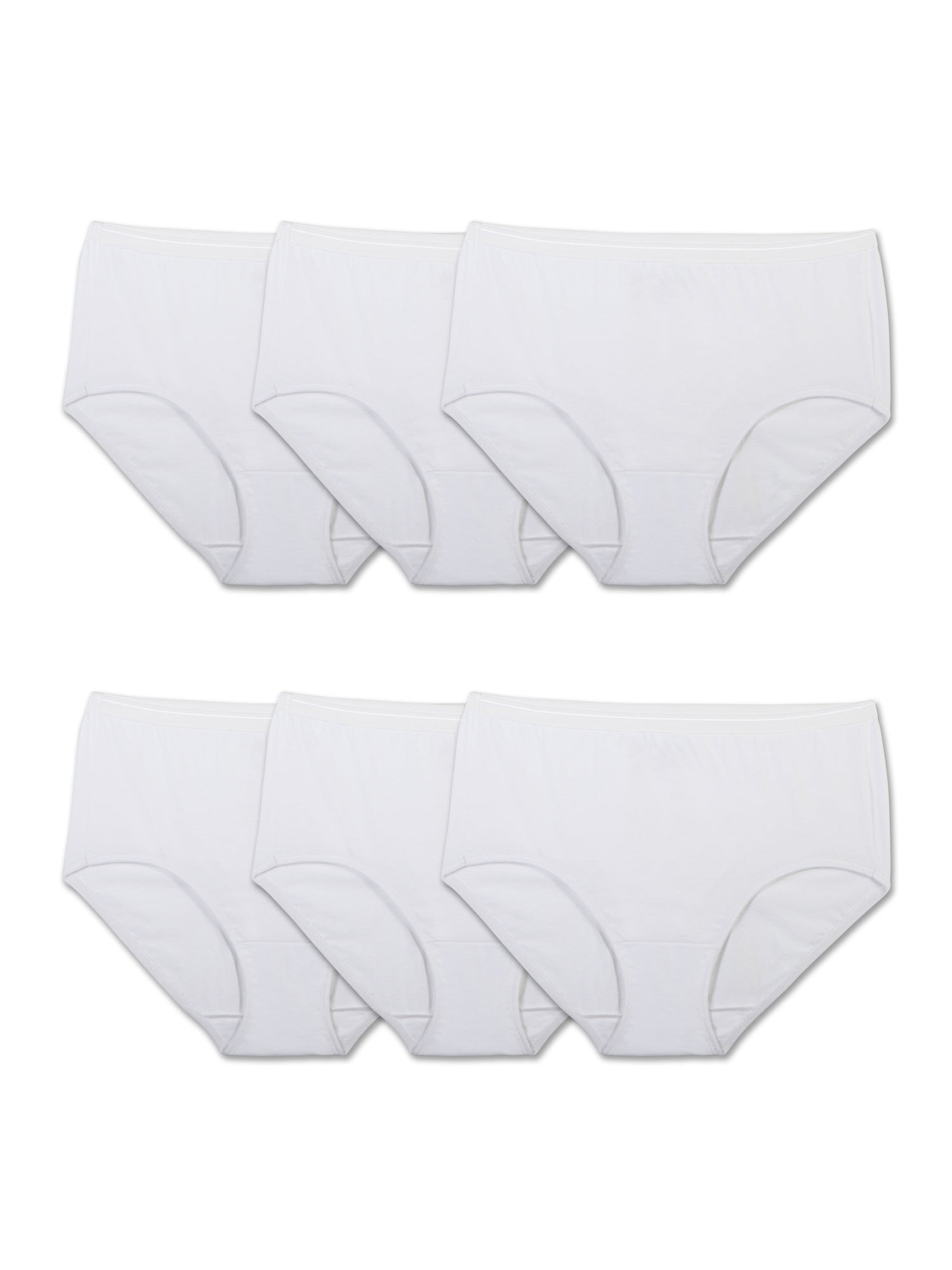 Fruit of the Loom Women's Cotton Brief Underwear, 6-Pack, Extra Soft ...