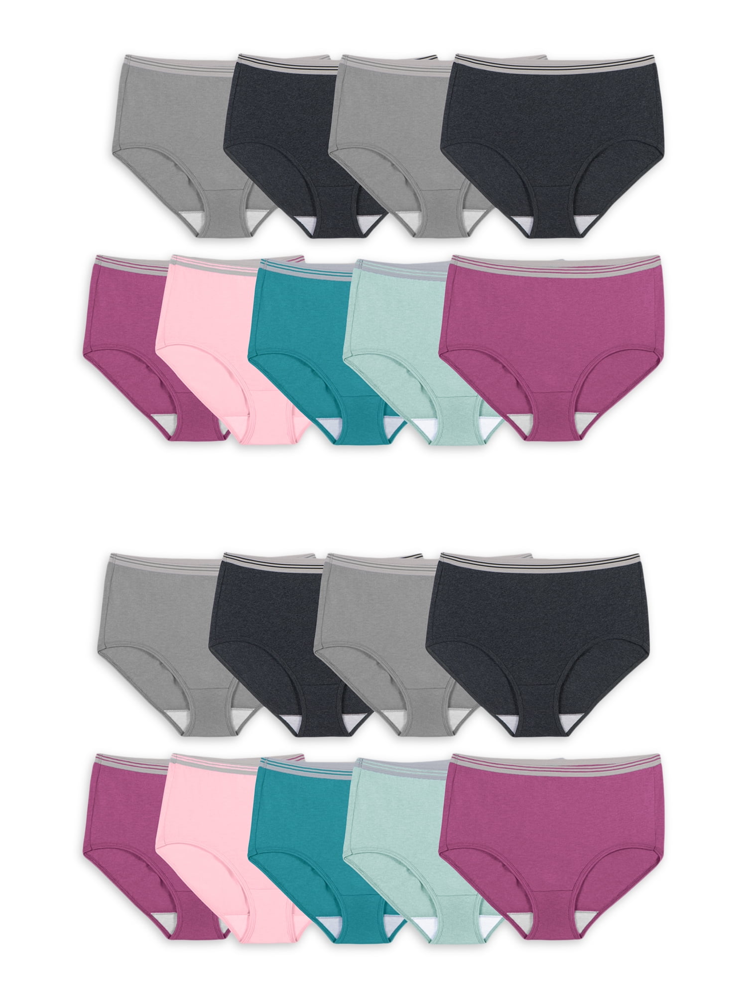 Fruit of the Loom Women's Cotton Brief Underwear, Bonus 18-Pack Bundle ...