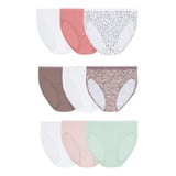 Fruit of the Loom Women's Cotton High Fit Panties, Hi-Cut Brief ...