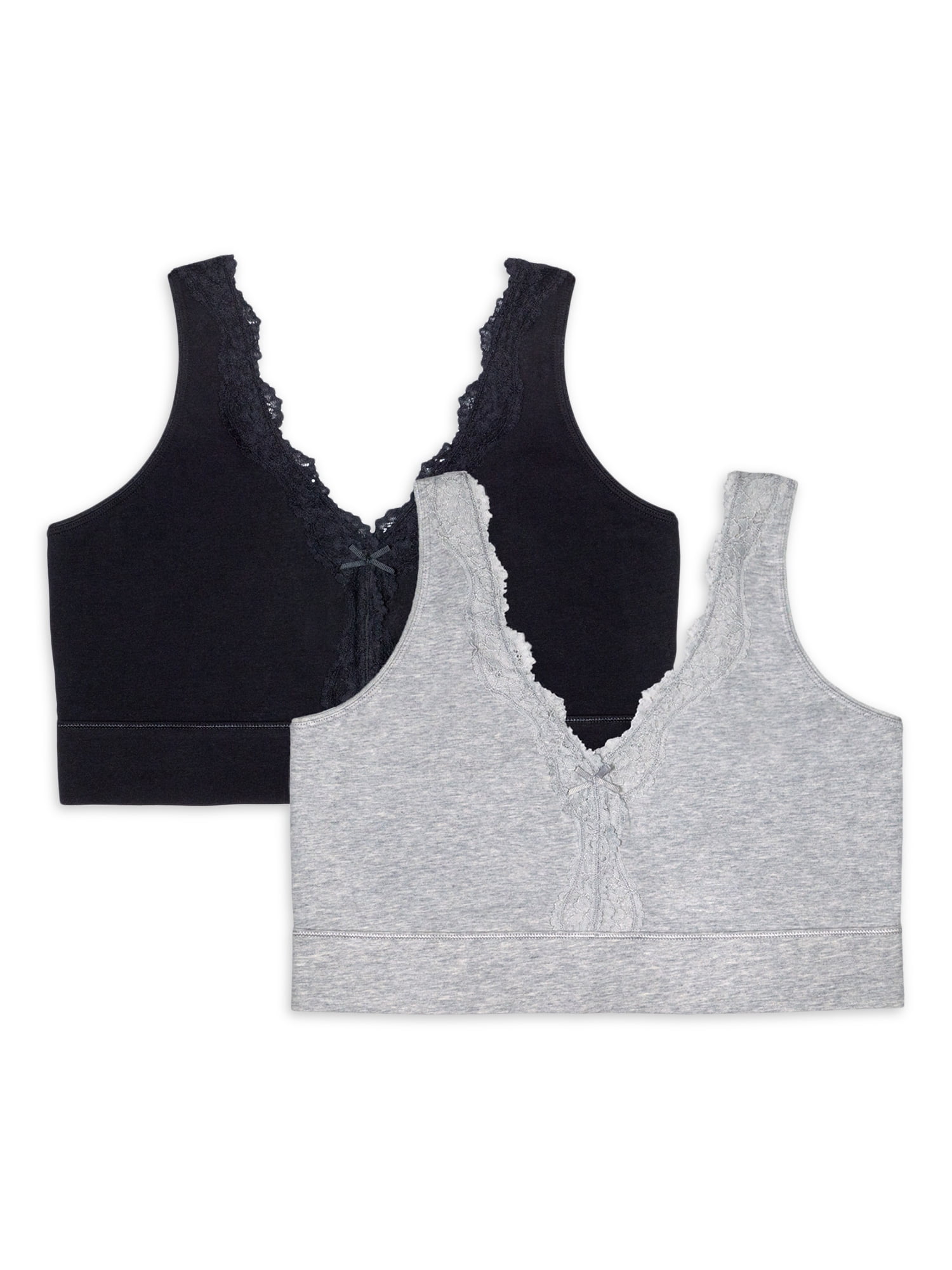 Fruit of the Loom Women’s Cotton & Lace Wireless Bra FT842, 2-Pack ...