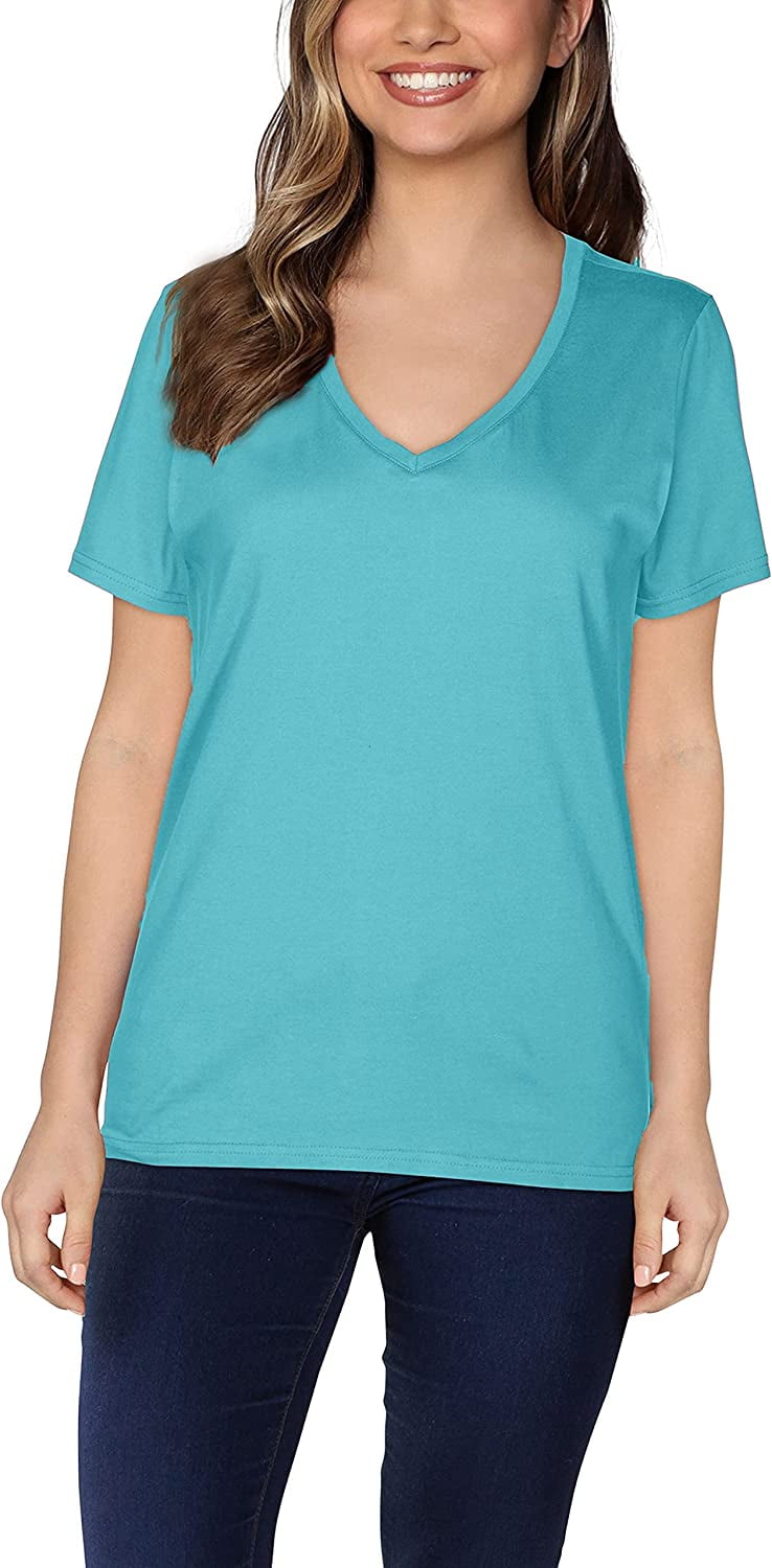 Fruit of the Loom women's V-Neck T-Shirt - Soft Supima Cotton - Walmart.com