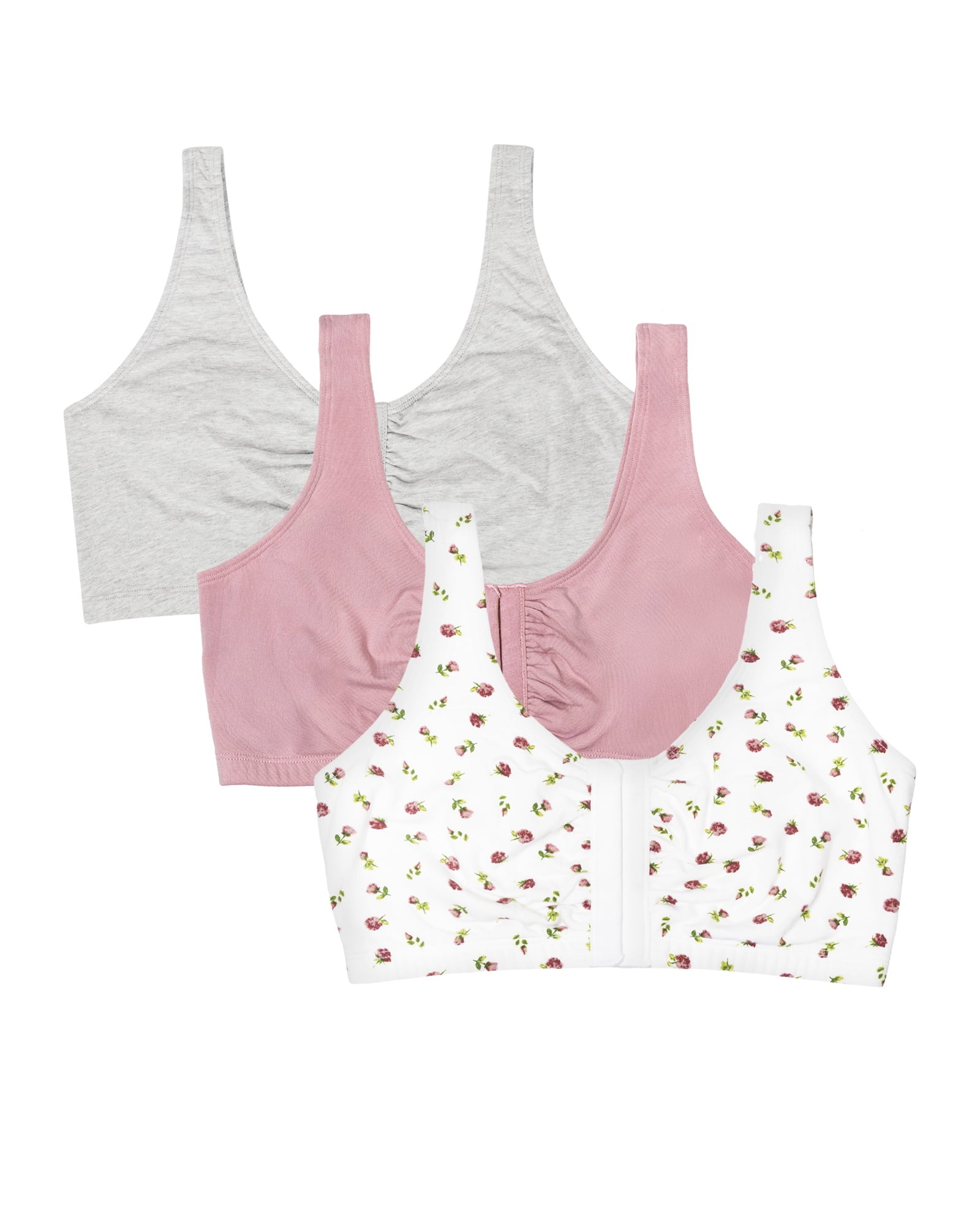 Fruit of the Loom Women's Multi-Pack Front Closure Cotton Bra - Walmart.com