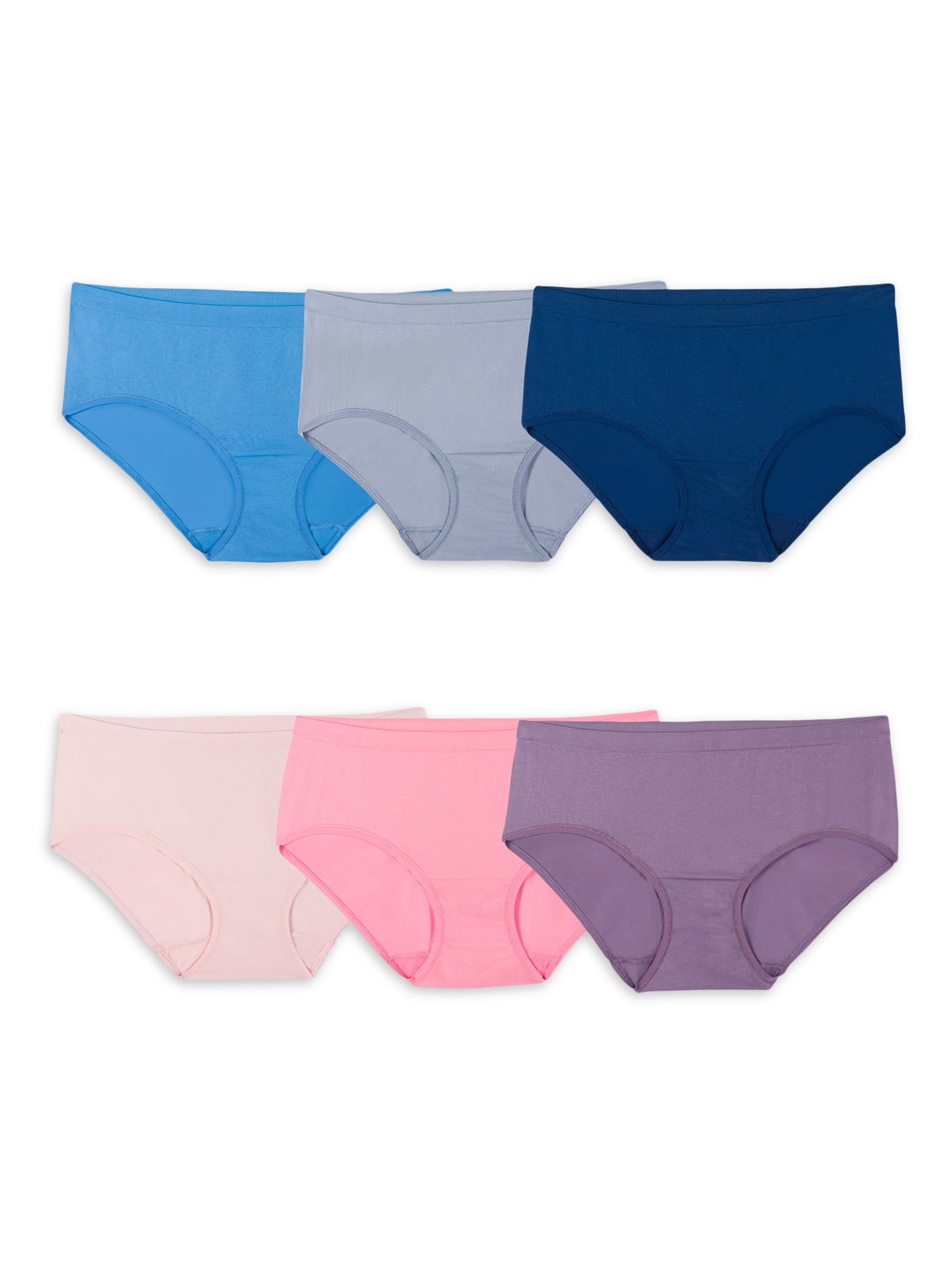 Fruit of the Loom Women's Seamless Low-Rise Brief Underwear, 6-Pack ...