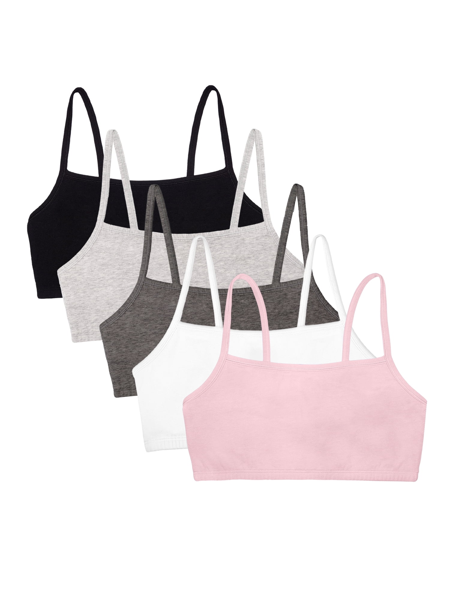 Fruit of the Loom Women's Spaghetti Strap Cotton Sports Bra, 5-Pack ...