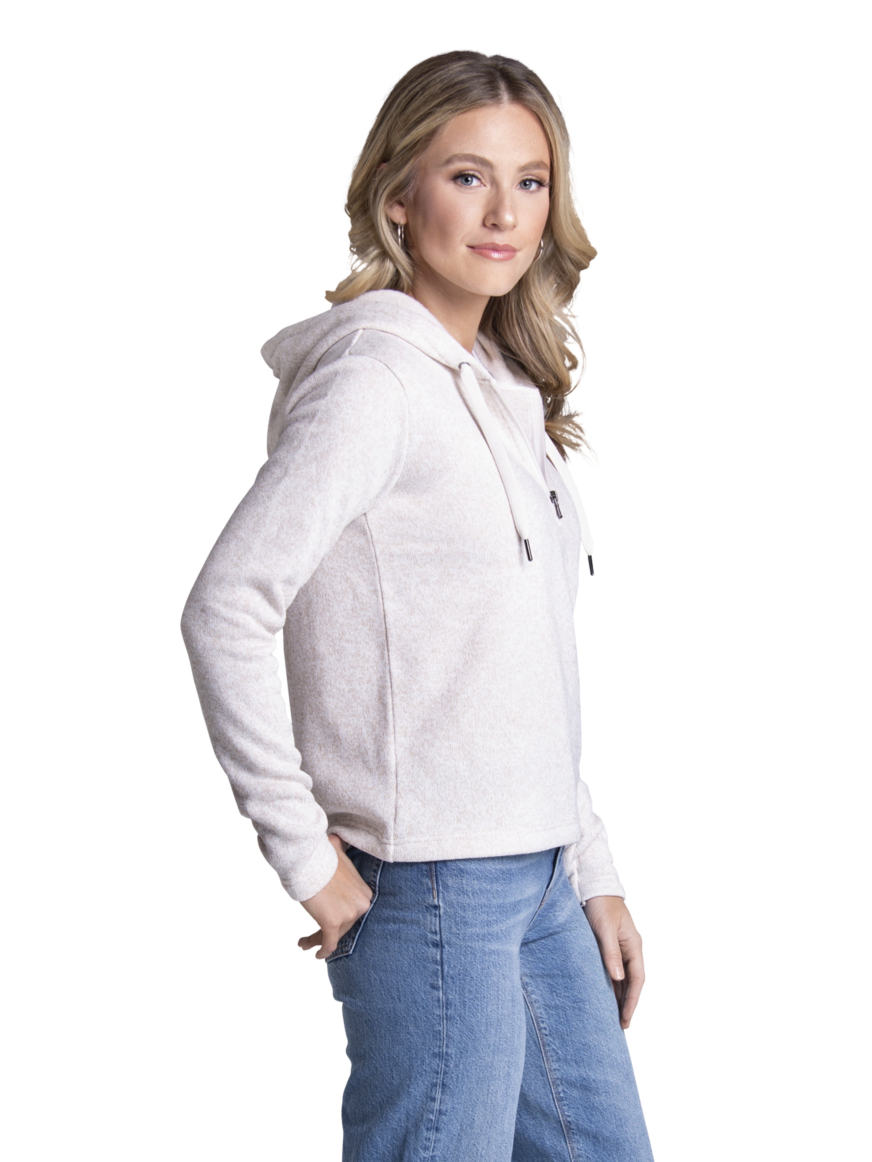 Fruit of the Loom Women's Sweater Fleece Quarter Zip Pullover, Sizes S ...