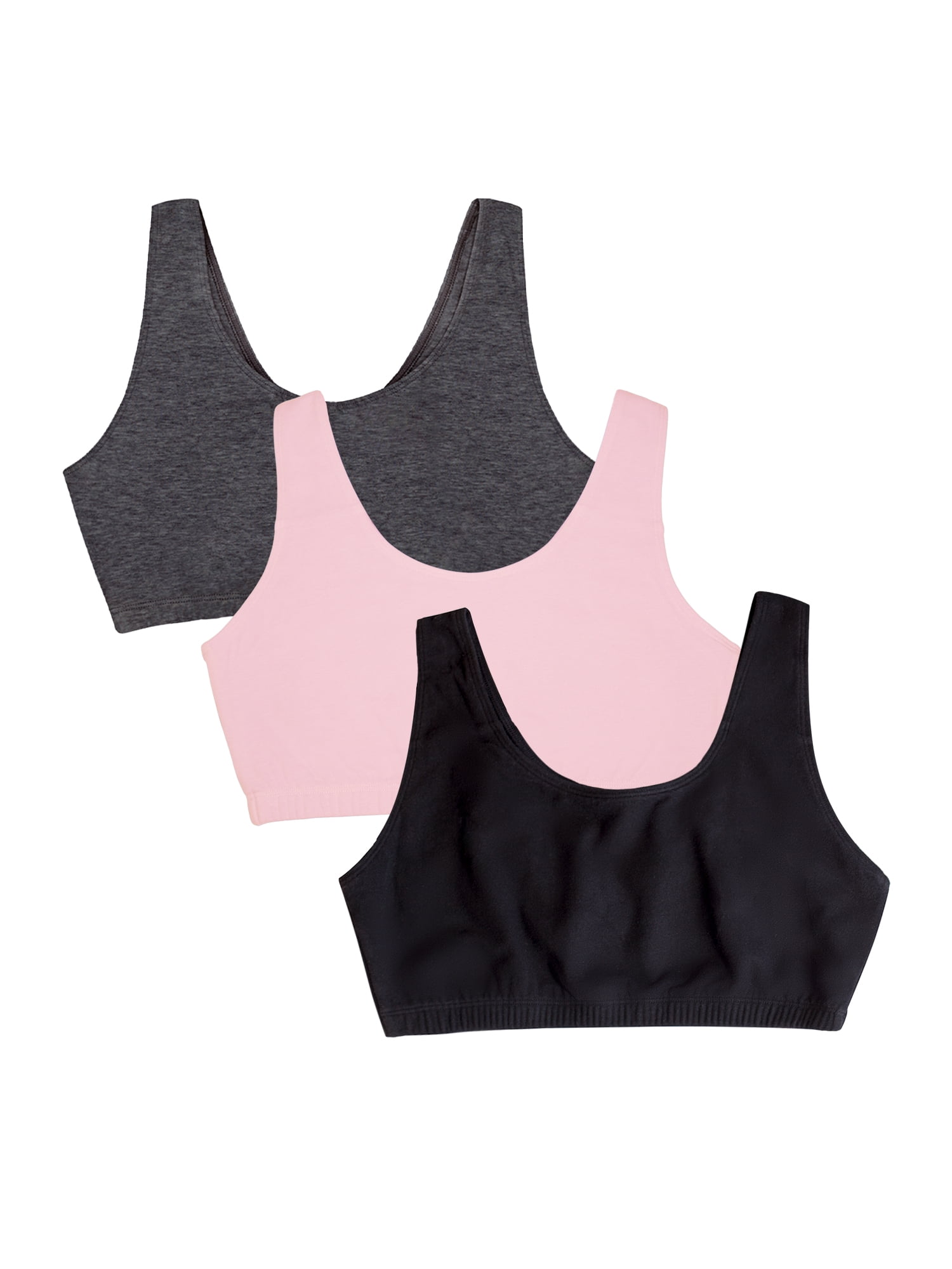 Fruit of the Loom Women's Tank Style Cotton Sports Bra, 3-Pack, Style ...