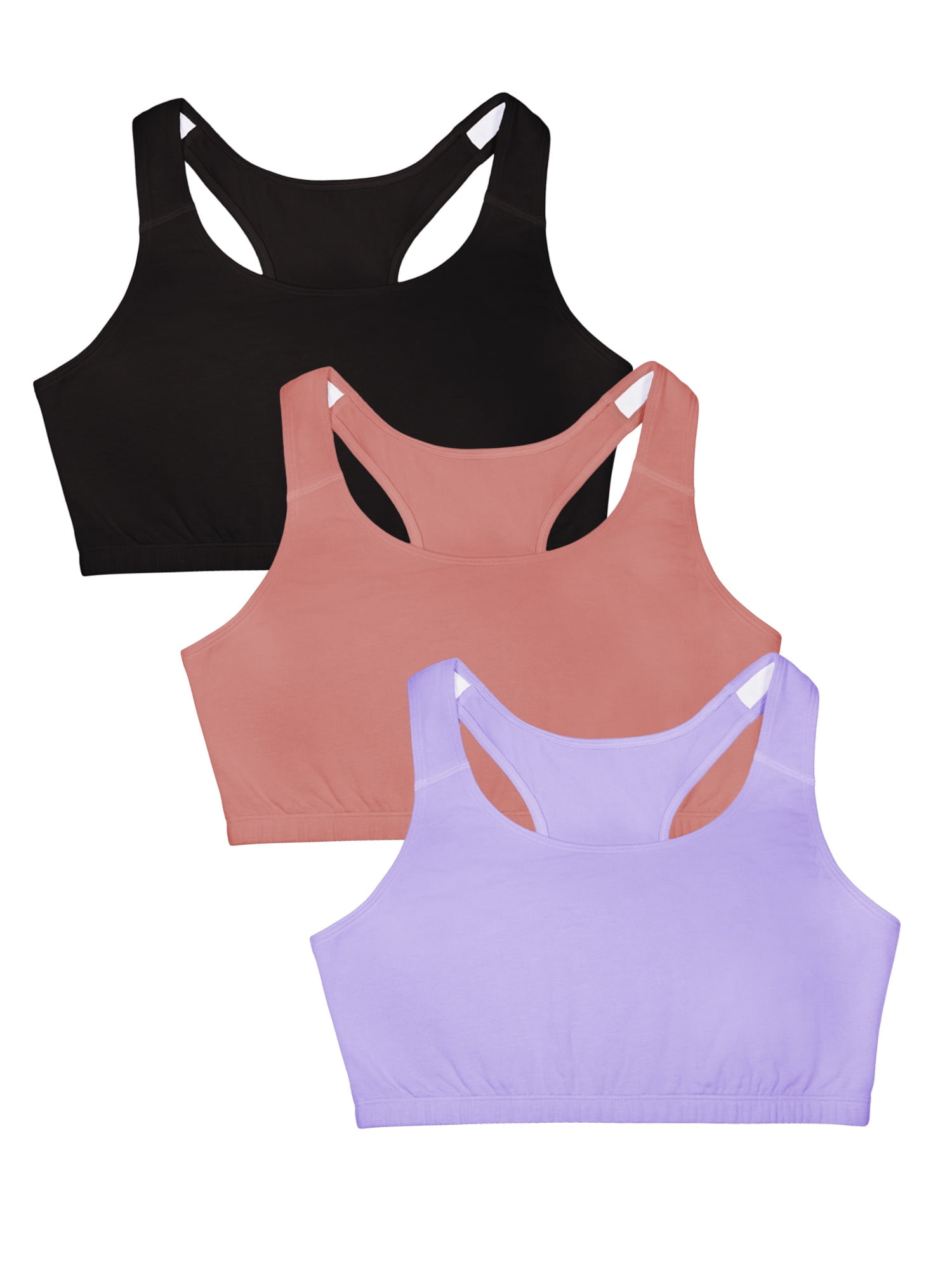 Fruit of the Loom Women's Tank Style Cotton Sports Bra, 3-Pack, Style ...