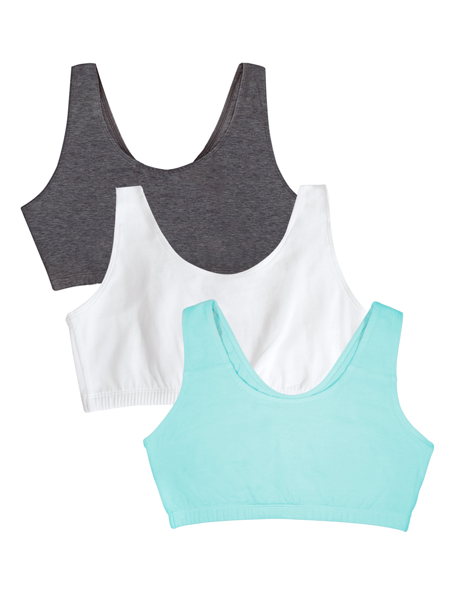 Fruit of the Loom Women's Tank Style Cotton Sports Bra, 3-Pack, Style ...