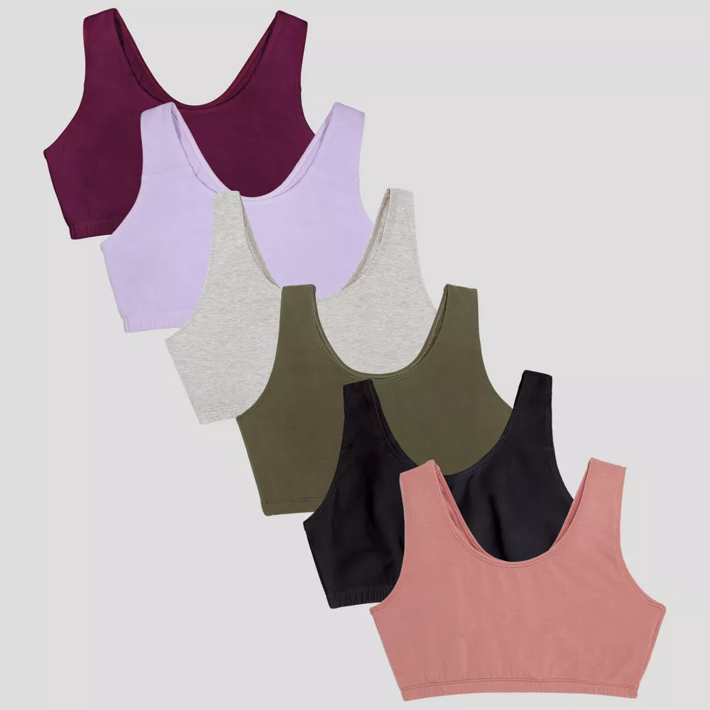 Fruit of the Loom Women's Tank Style Cotton Sports Bra 6-Pack, Size 46 ...