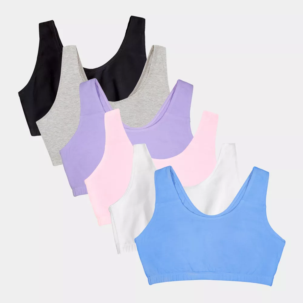 Fruit of the Loom Women's Tank Style Cotton Sports Bra 6-Pack, Size 48 ...