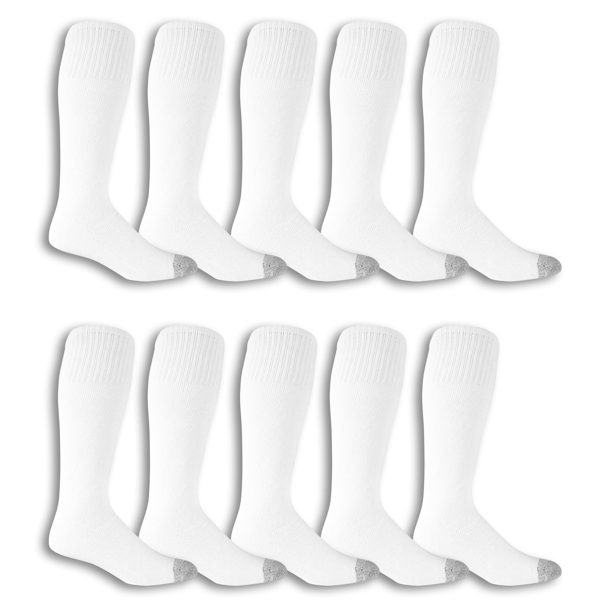 Fruit of the Loom Work Gear Over the Calf Crew Socks for Men, White ...