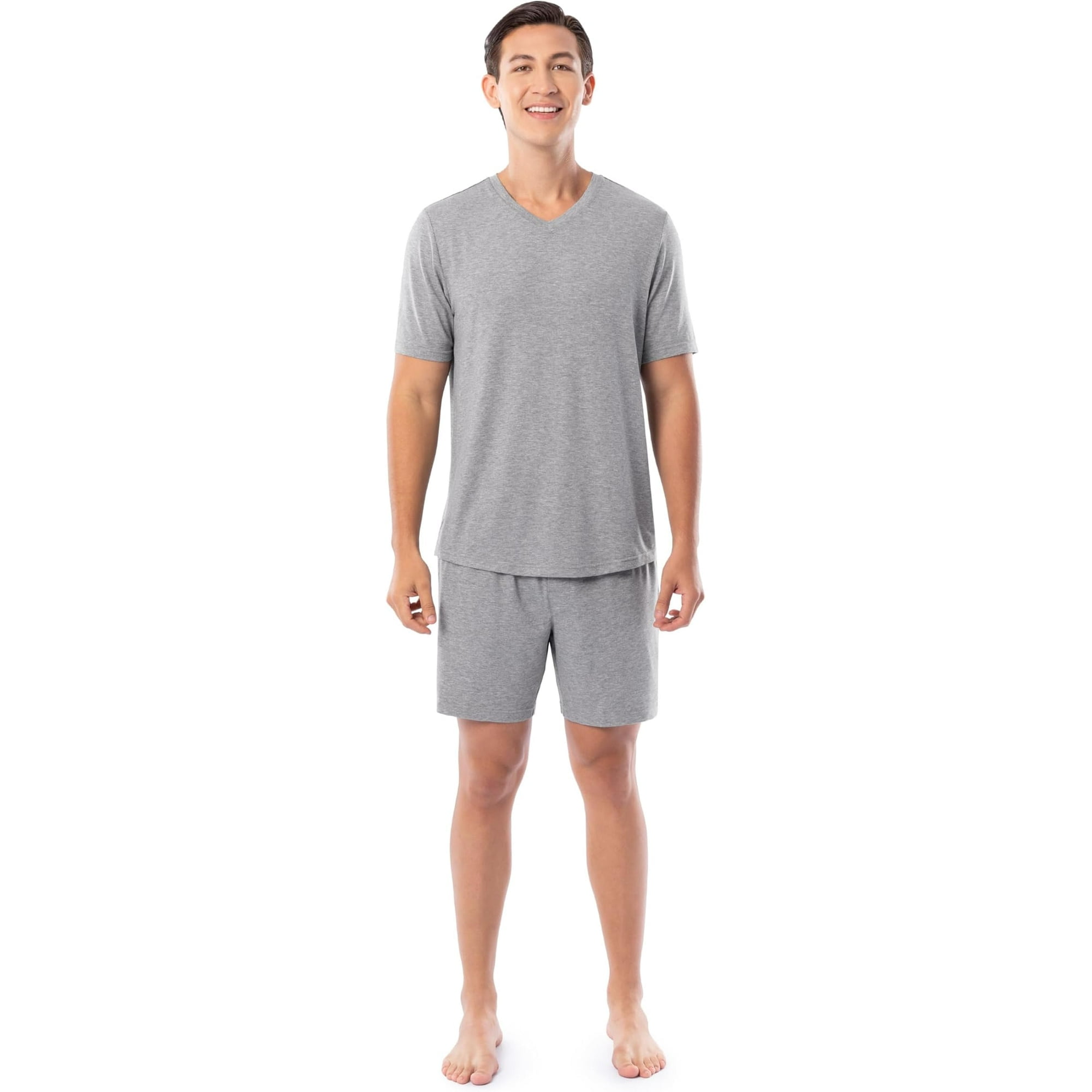 Fruit of the Loom mens 360 Stretch Short Sleeve V-neck Top and Short ...