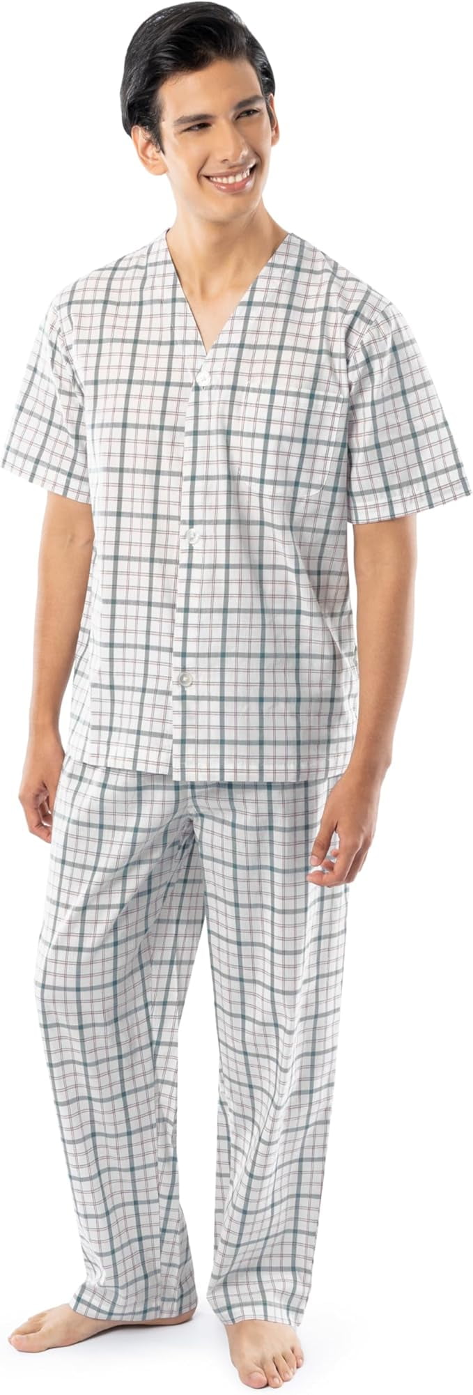 Fruit of the Loom mens Broadcloth Short Sleeve Top and Long Pants ...