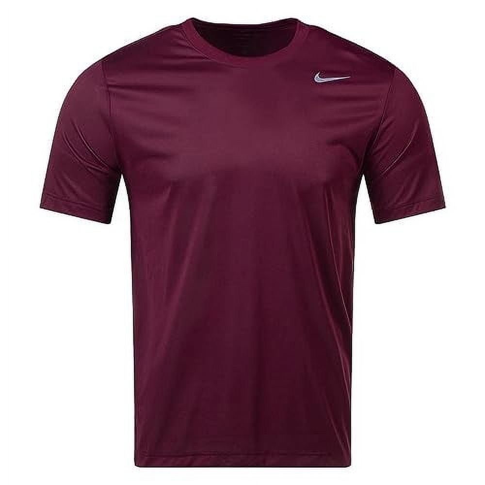 Nike Mens Team Legend Short Sleeve Crew T-Shirt (Medium, Deep Maroon ...