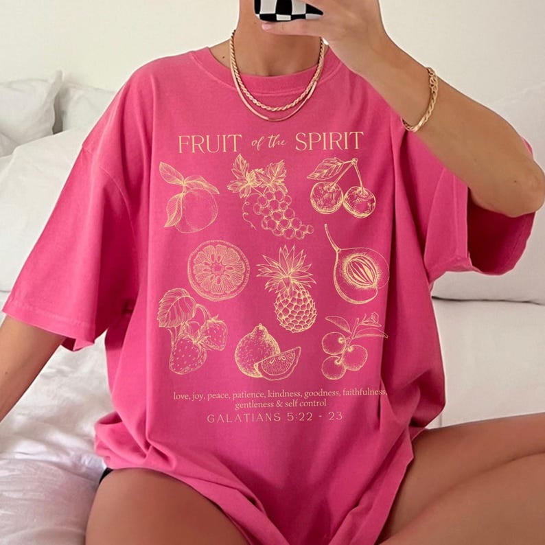 Fruit of the Spirit Christian Merch TShirt, Trendy Aesthetic Bible ...