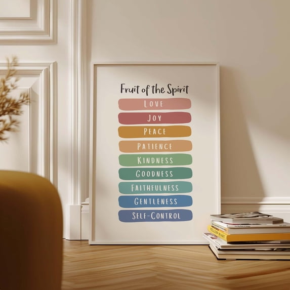 Fruit of the Spirit Nursery Scripture Christian Art, Stretched Canvas ...