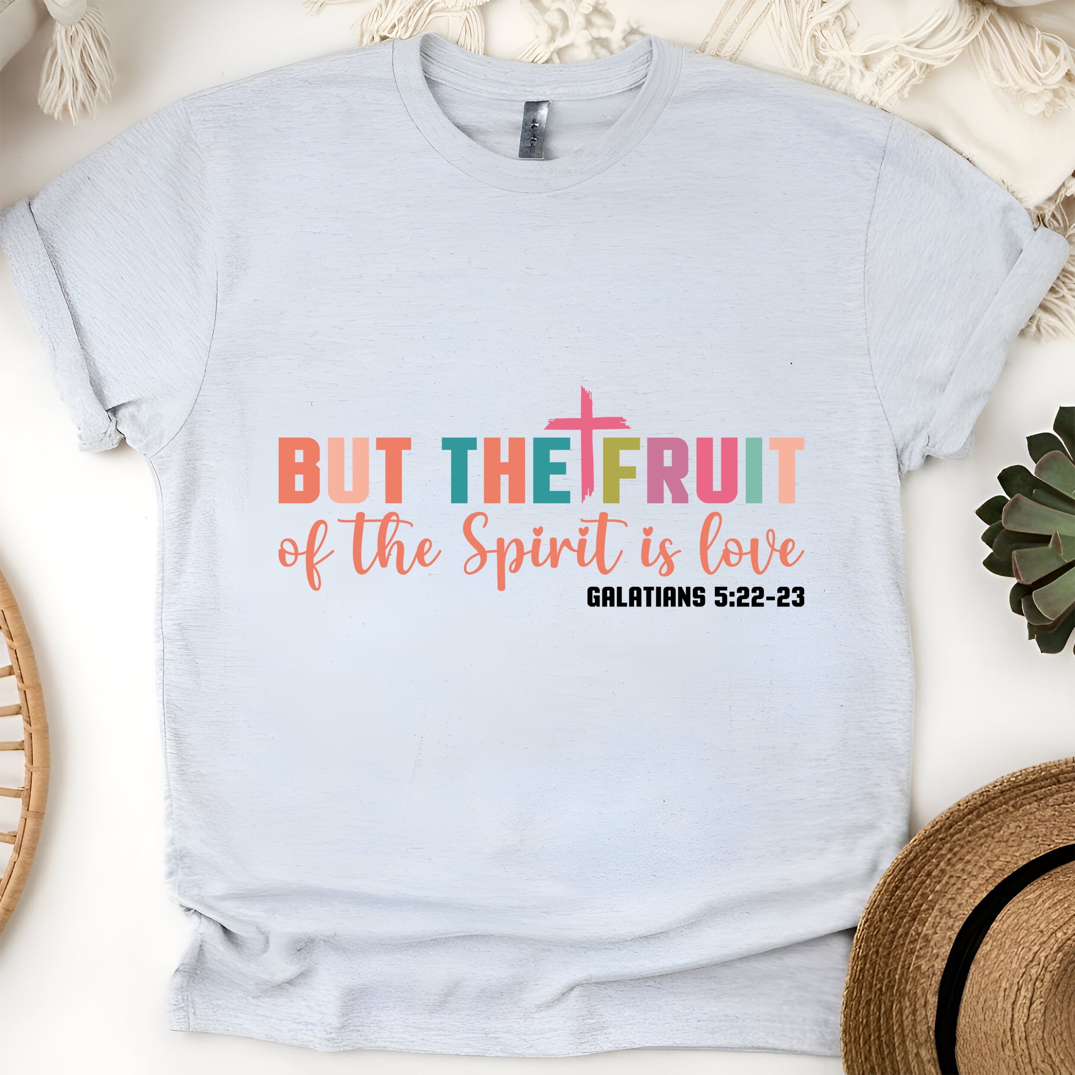 Fruit of the Spirit Shirt, Galatians 5:22-23 Bible Verse T-Shirt , Ash ...