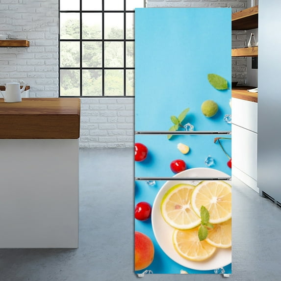 Fruit pattern self-adhesive refrigerator sticker decorative pattern ...