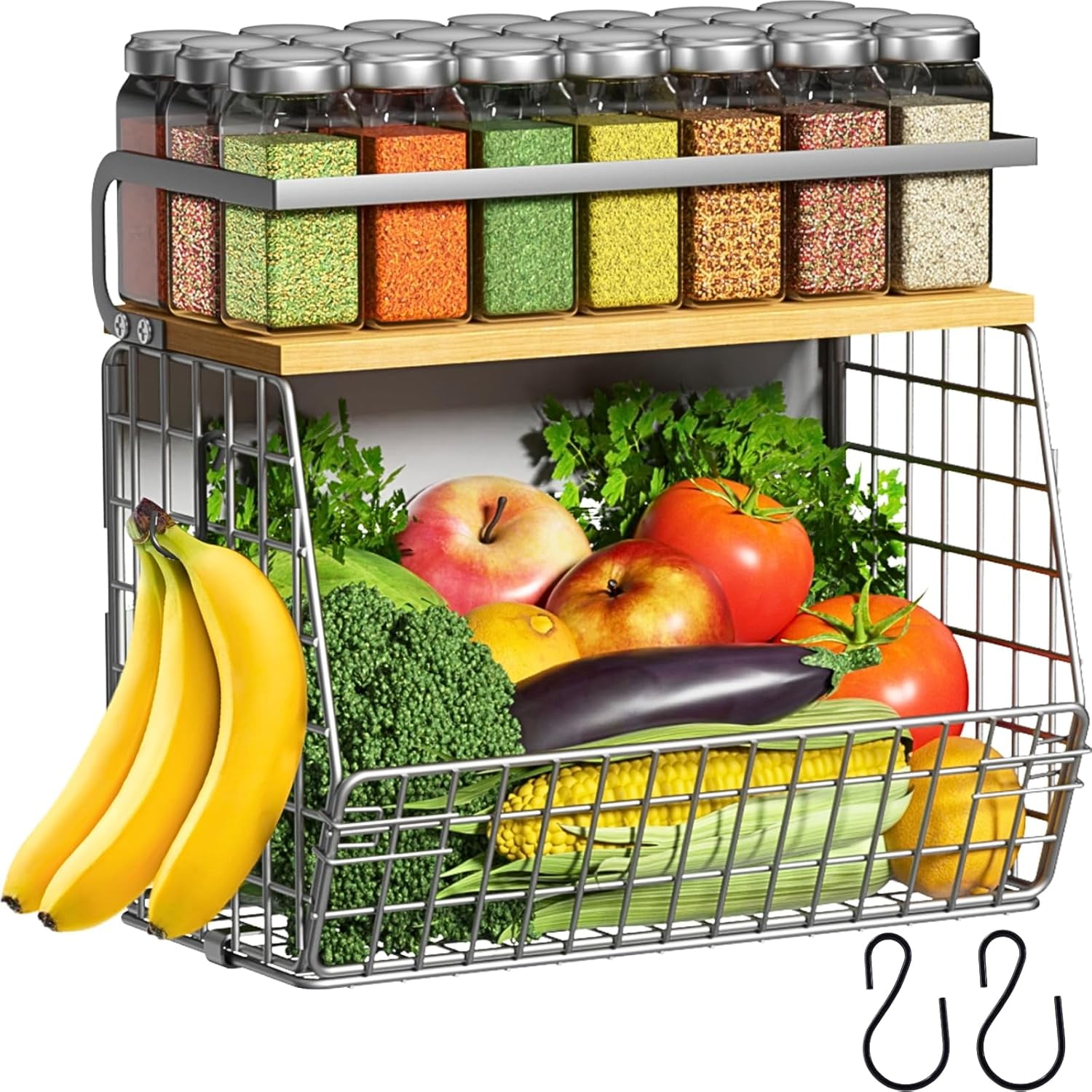 Fruit, potato, and onion storage boxes, pantry organizer and storage ...