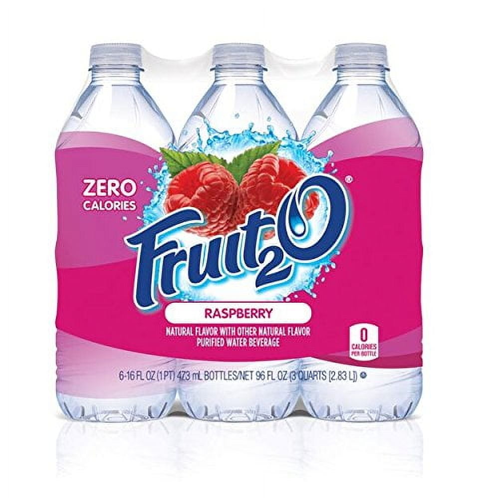 Fruit2O Zero Calorie Flavored Water, Raspberry, 6 Count (Pack of 4 ...