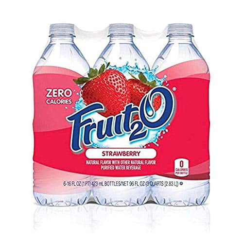 Fruit2O Zero Calorie Flavored Water, Strawberry, 6 Count (Pack of 4 ...