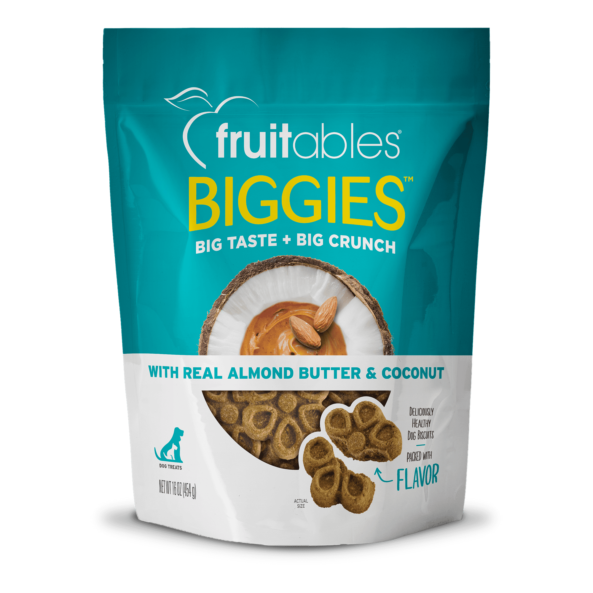 Fruitables Biggies Dog Biscuits | Almond Butter & Coconut | 16 Ounces ...