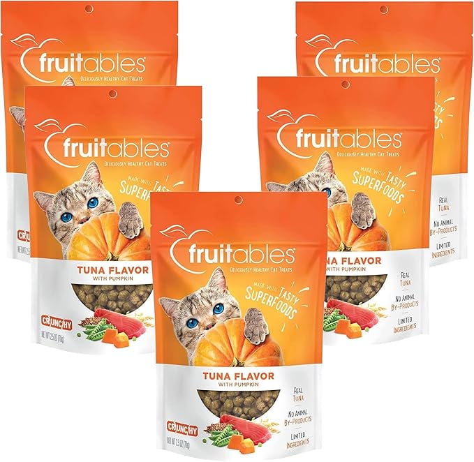 Fruitables Cat Treats - Healthy Low Calorie Crunchy Cat Treats - Packed ...