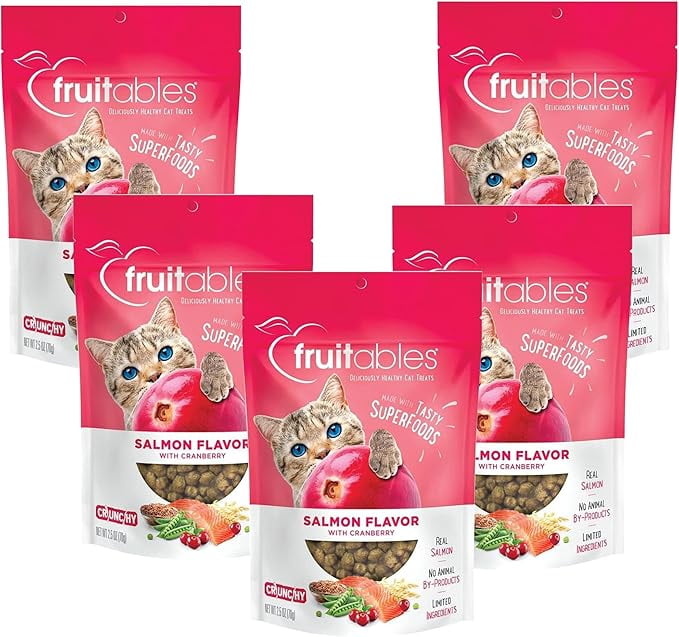 Fruitables Cat Treats, Healthy Low Calorie Crunchy Cat Treats with Real ...