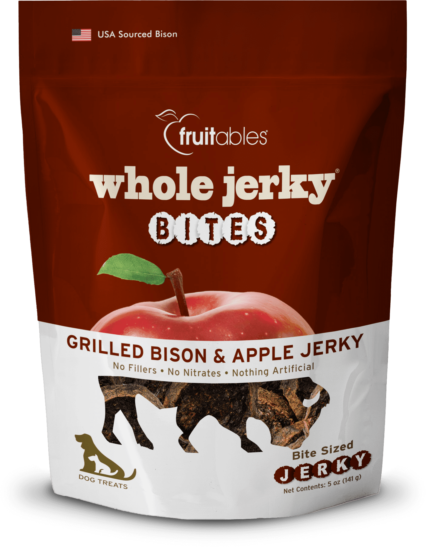 Fruitables Healthy Snack Natural Doggie Treats - Grilled Bison & Apple ...