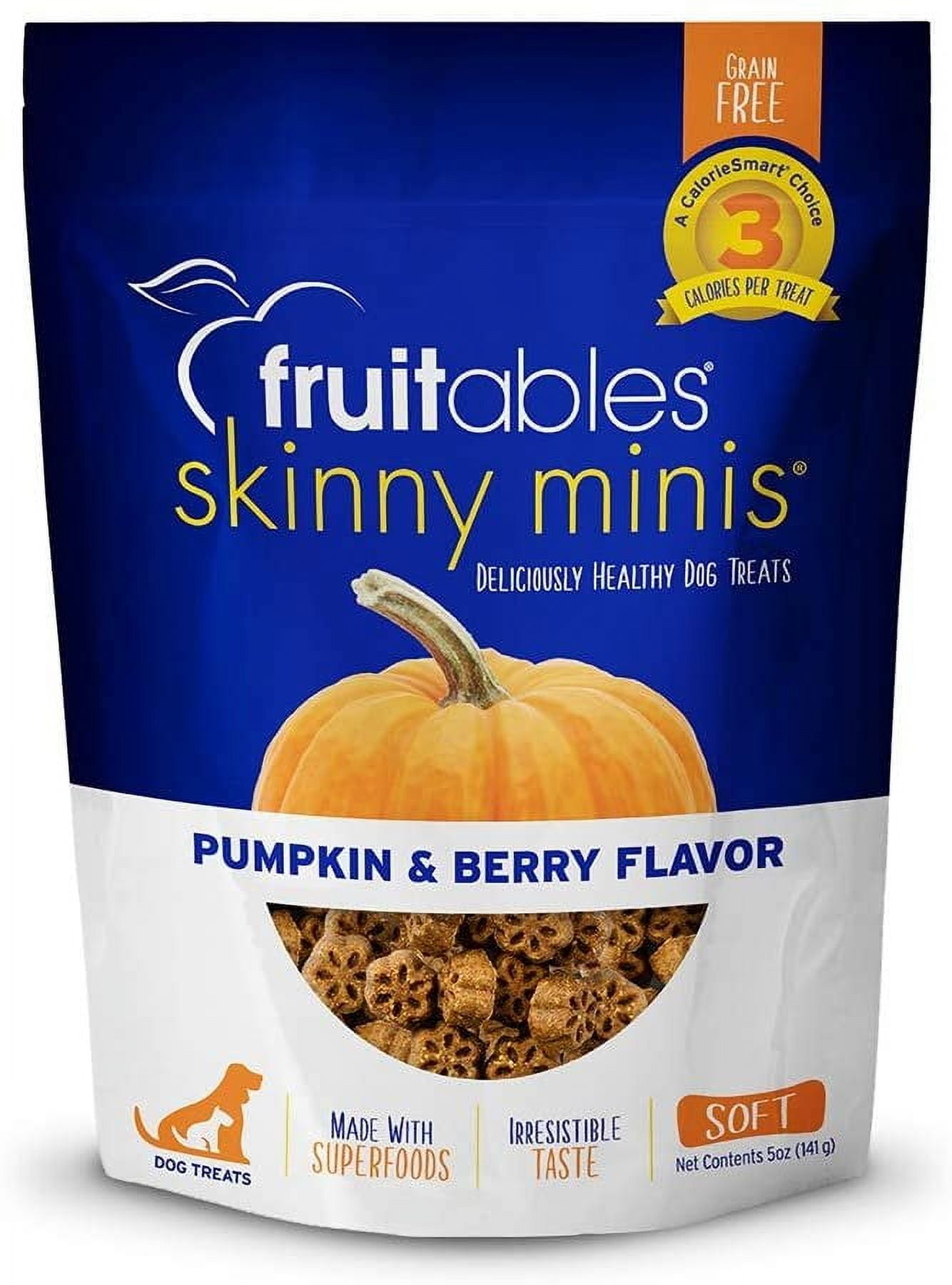 Fruitables Skinny Minis Pumpkin Berry Soft Dog Treats 5oz - Walmart.com