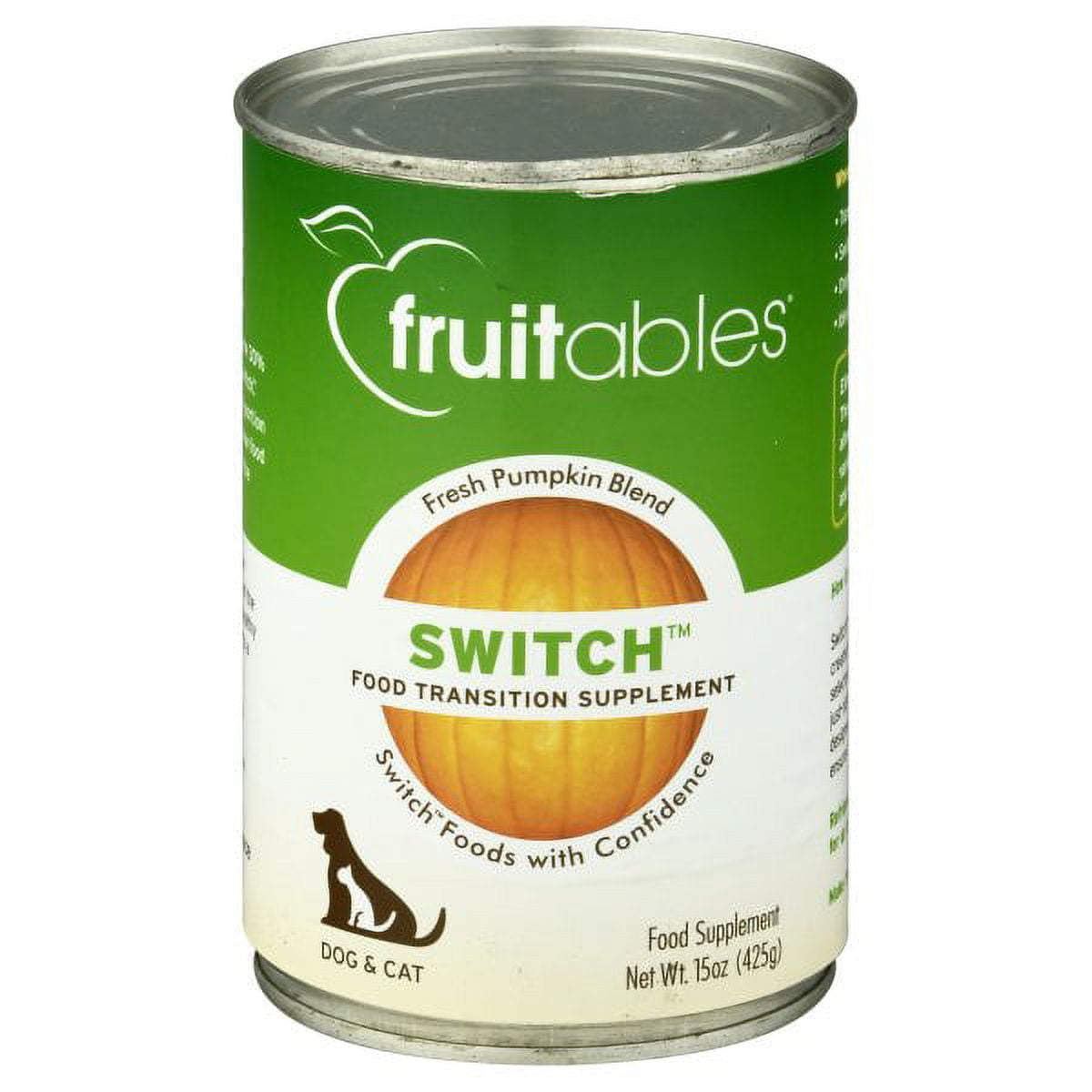 Fruitables Switch Pumpkin Pet Food Transition Dog & Cat Supplement, 15 ...