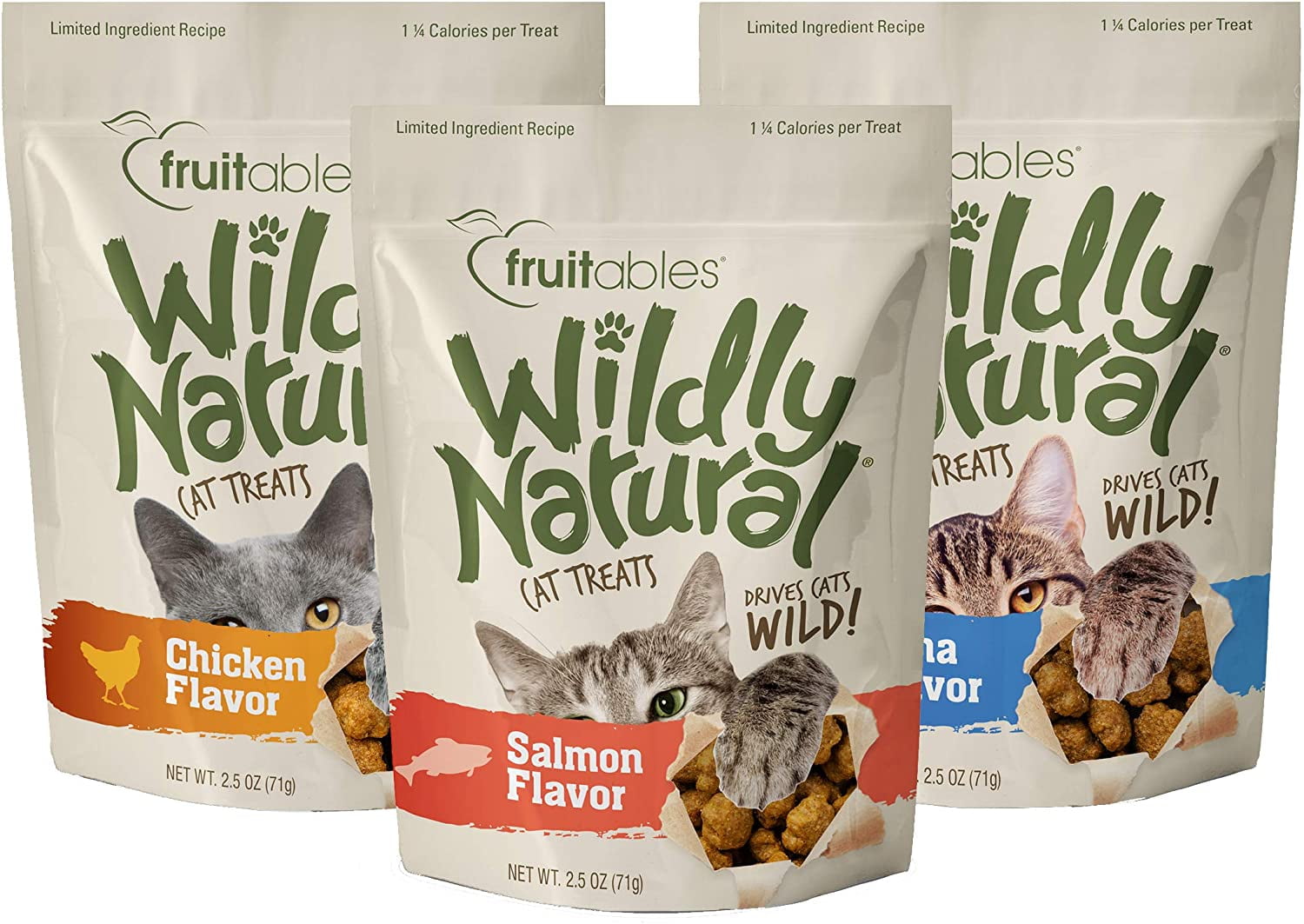 Fruitables Wildly Natural Cat Treat Variety Pack with Chicken, Tuna and ...