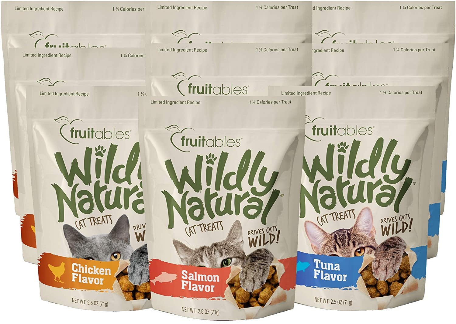 Fruitables Wildly Natural Cat Food Snacks, Variety Pack - Chicken, Tuna ...