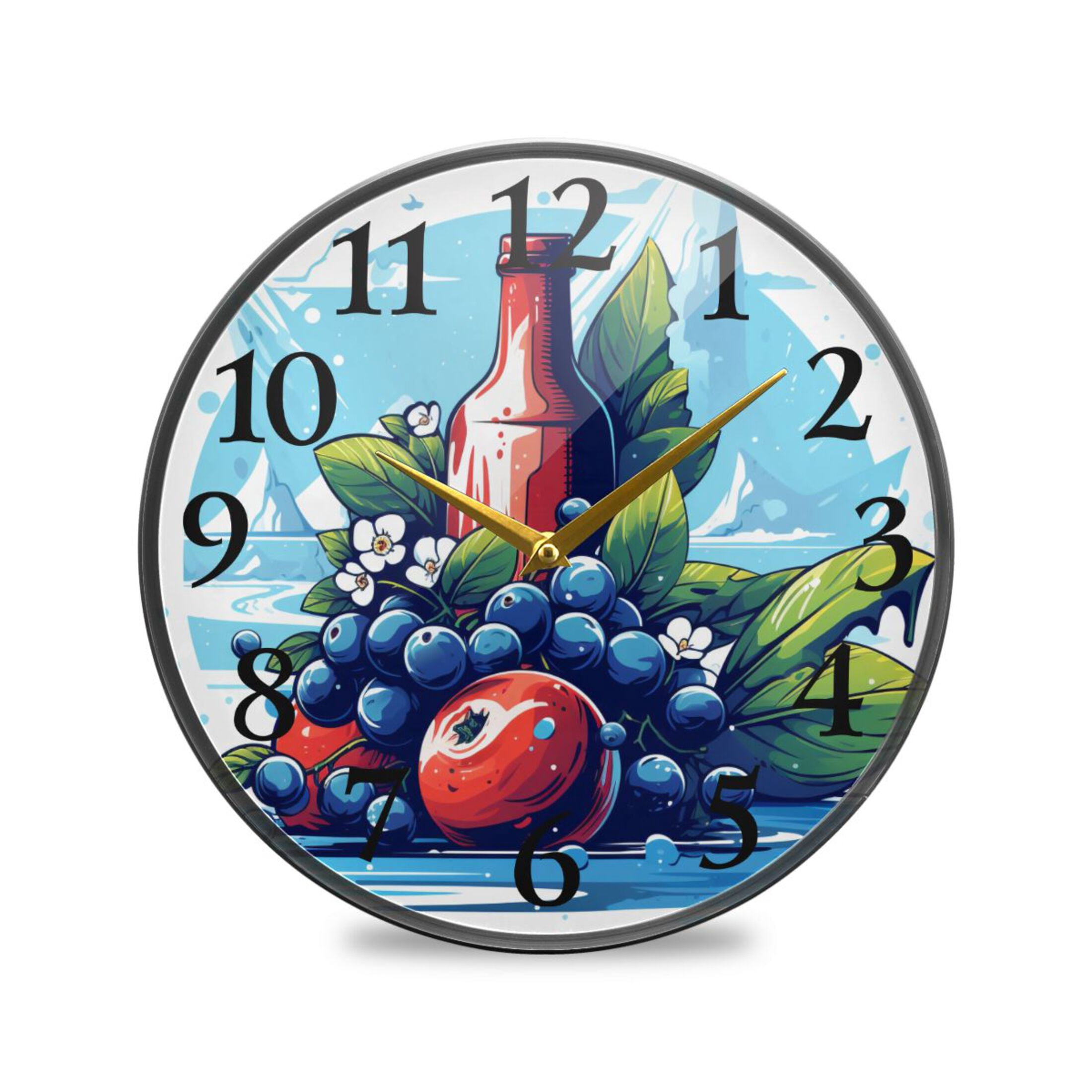 Fruits Abstract Wall Clocks Battery Operated 11.9 Inch Round Clock ...