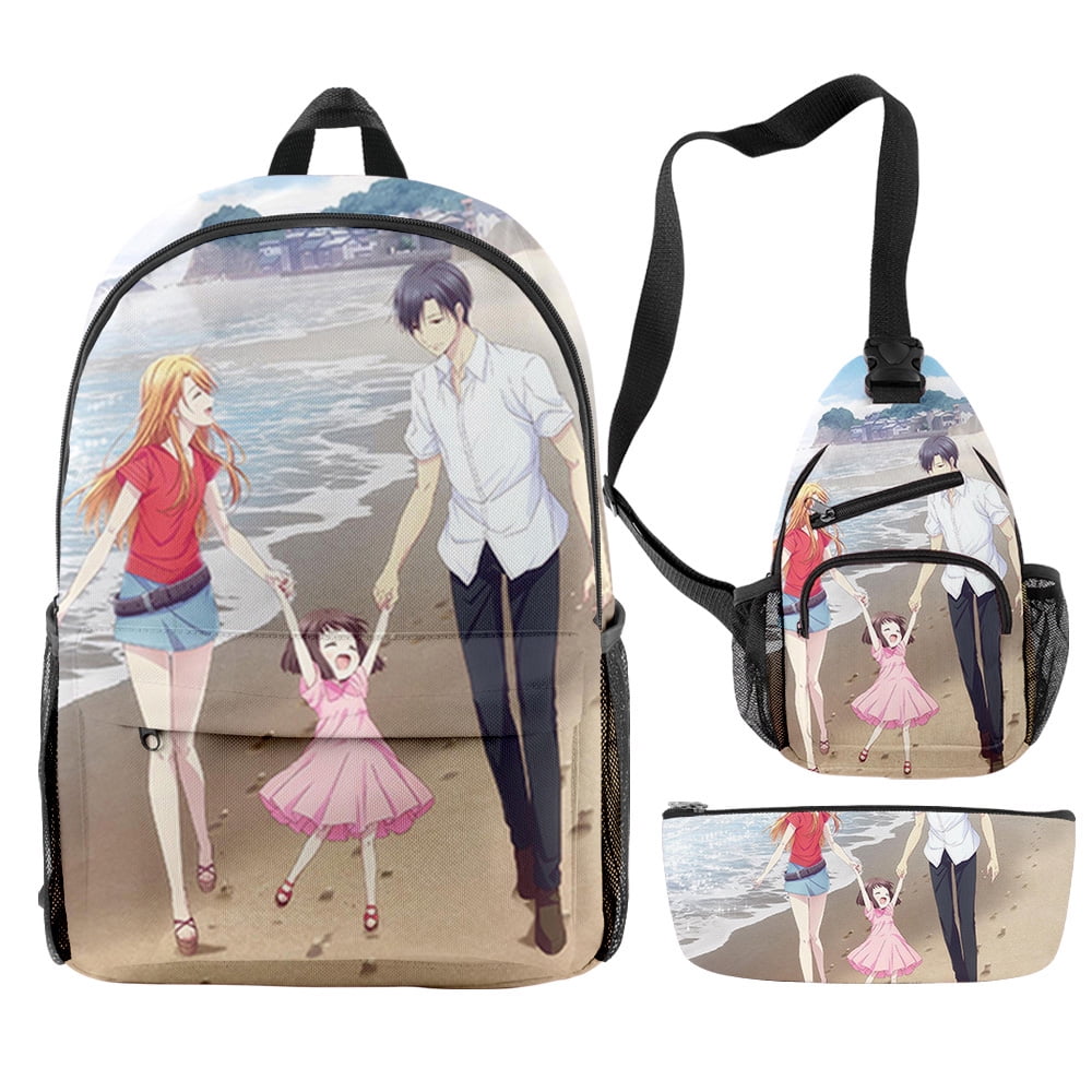 Fruits Basket Backpack Three-piece Sets Casual Anime Oxford Cloth ...