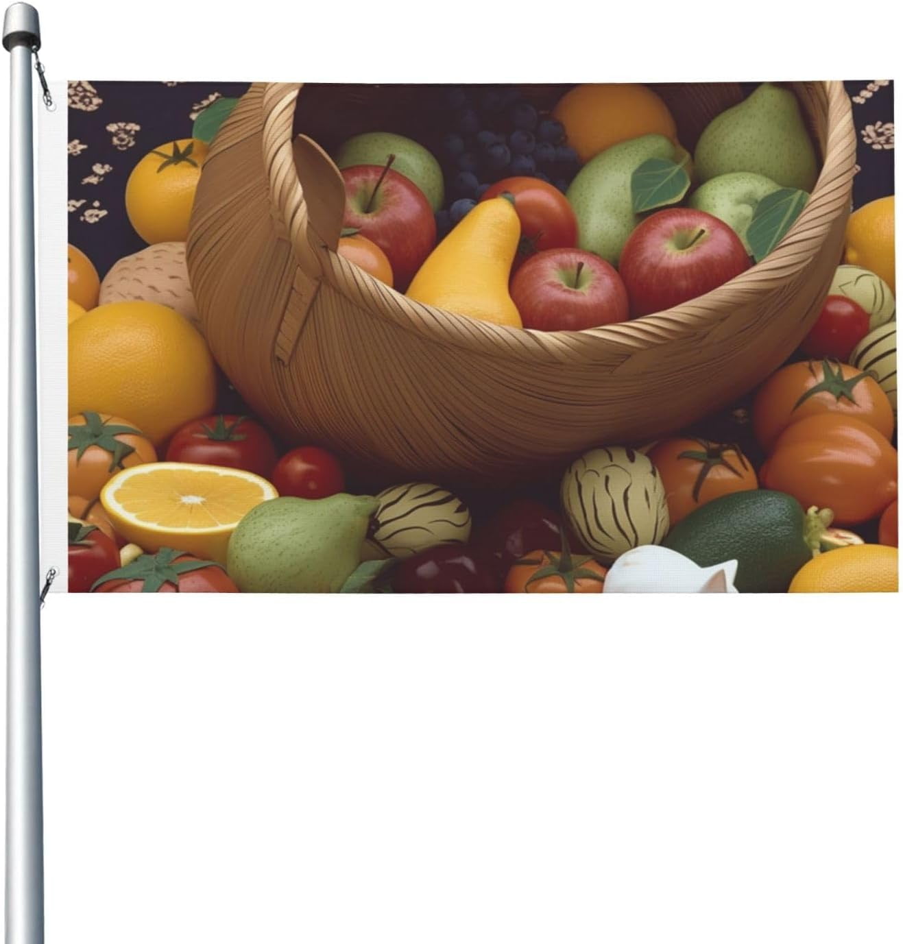 Fruits Basket Garden Flag Welcome Flags for Outside Holiday Banner with ...