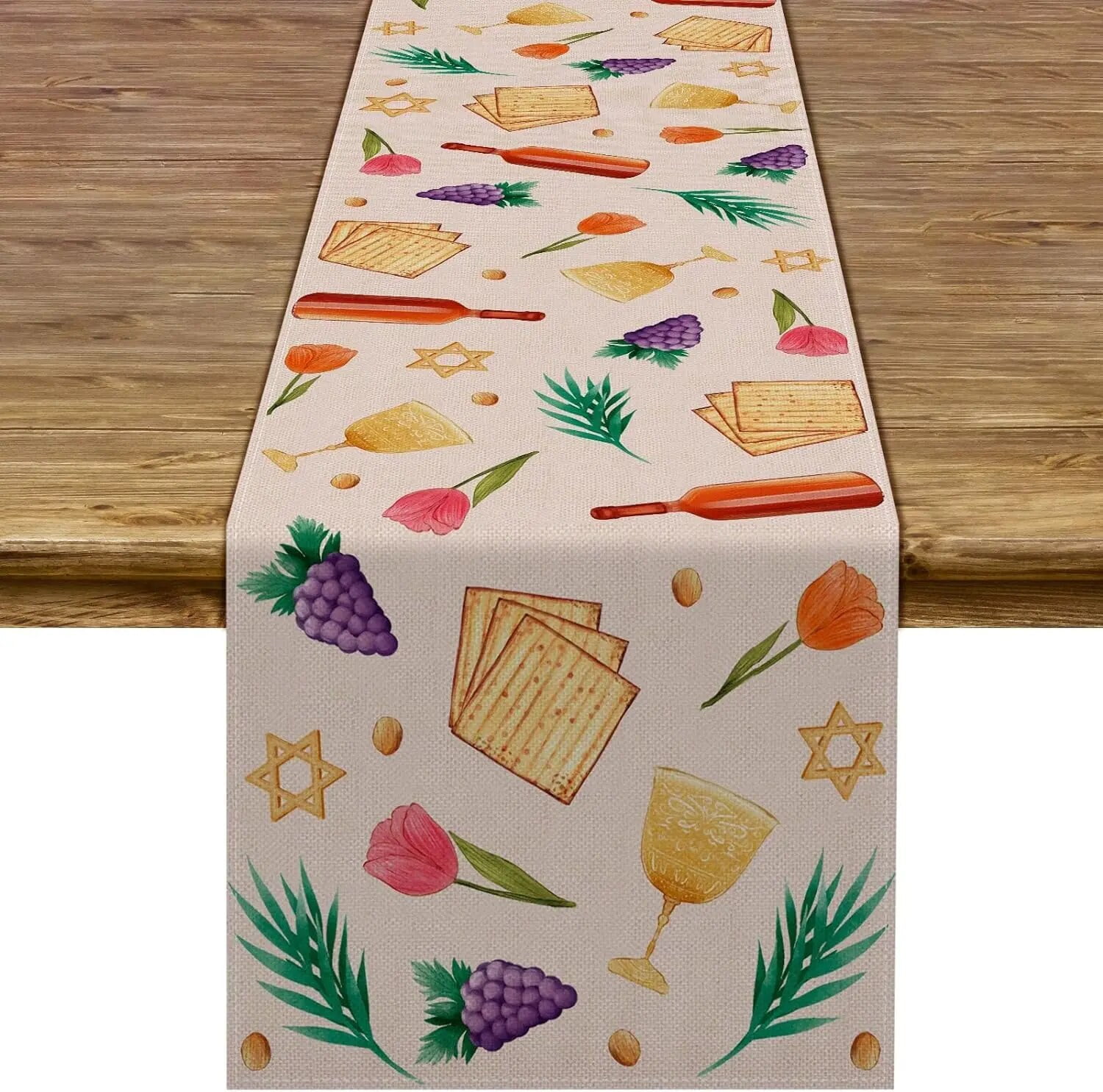Fruits Biscuits Flowers Jewish Pesach Rustic Passover Linen Table ...
